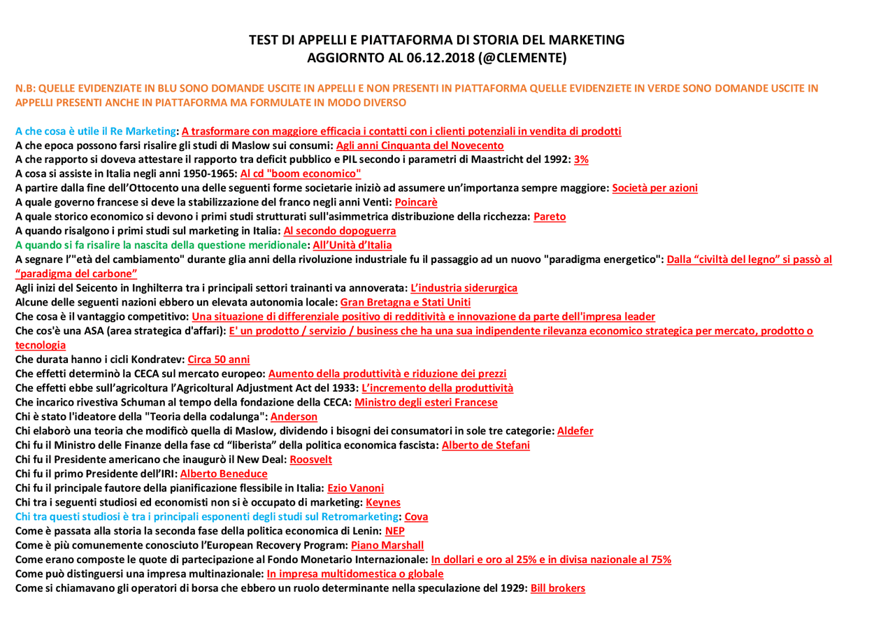 Appunti E Domande Storia Del Marketing Docsity