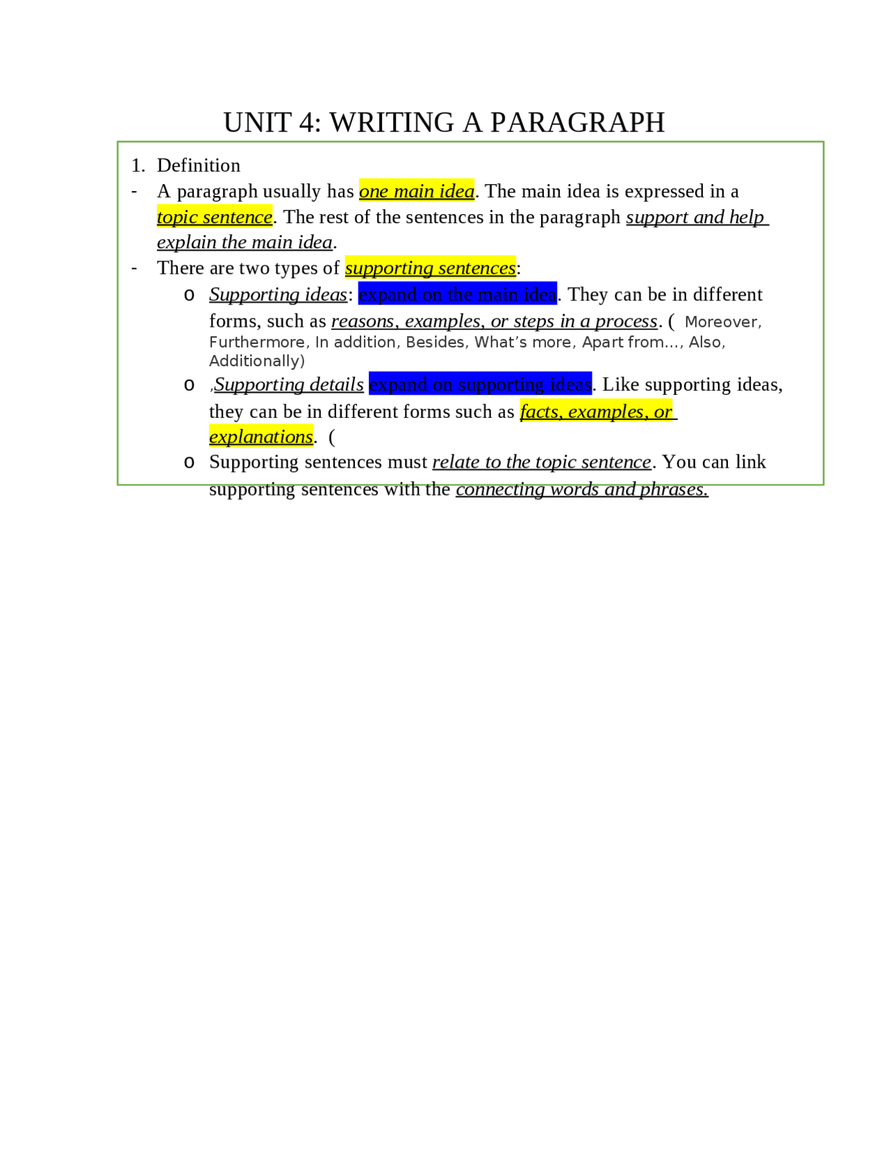 HOW TO DO WRITING IELTS PART 1 - Docsity