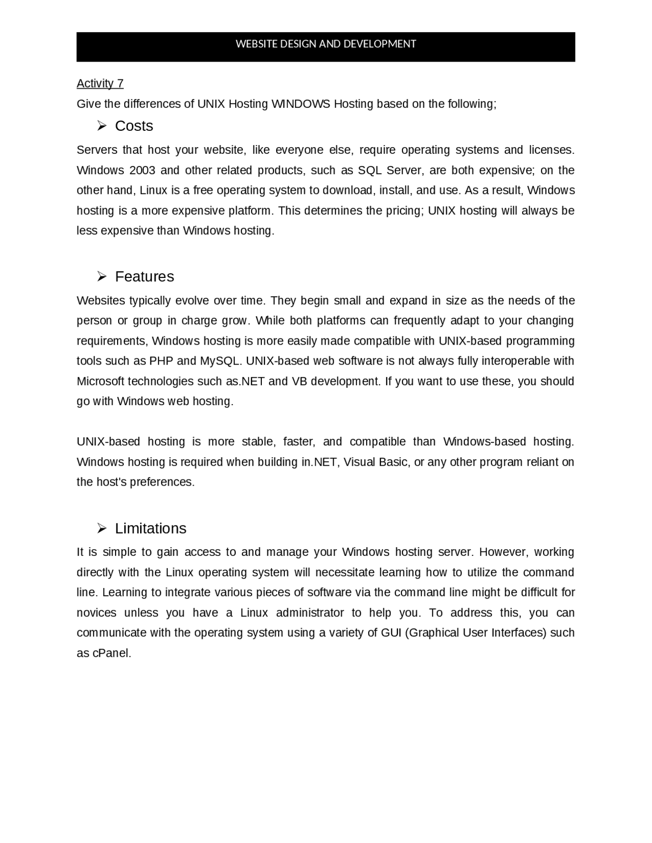 Website technologies level 5 HND 2021 - Docsity