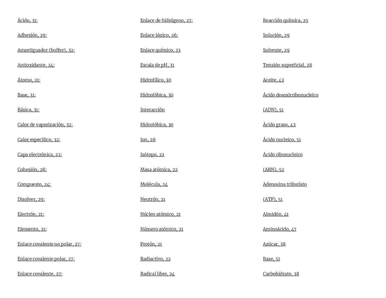 Vocabulario Químico: Terminos Relacionados a la Química y la Biología ...