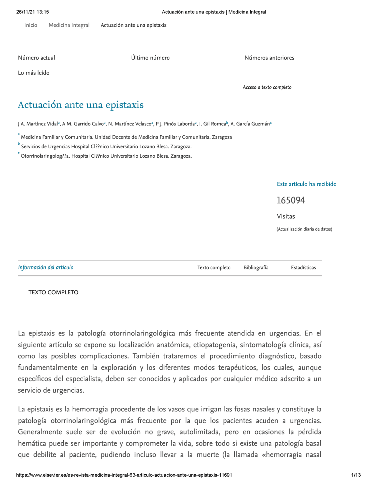 Manejo De Epistaxis Docsity