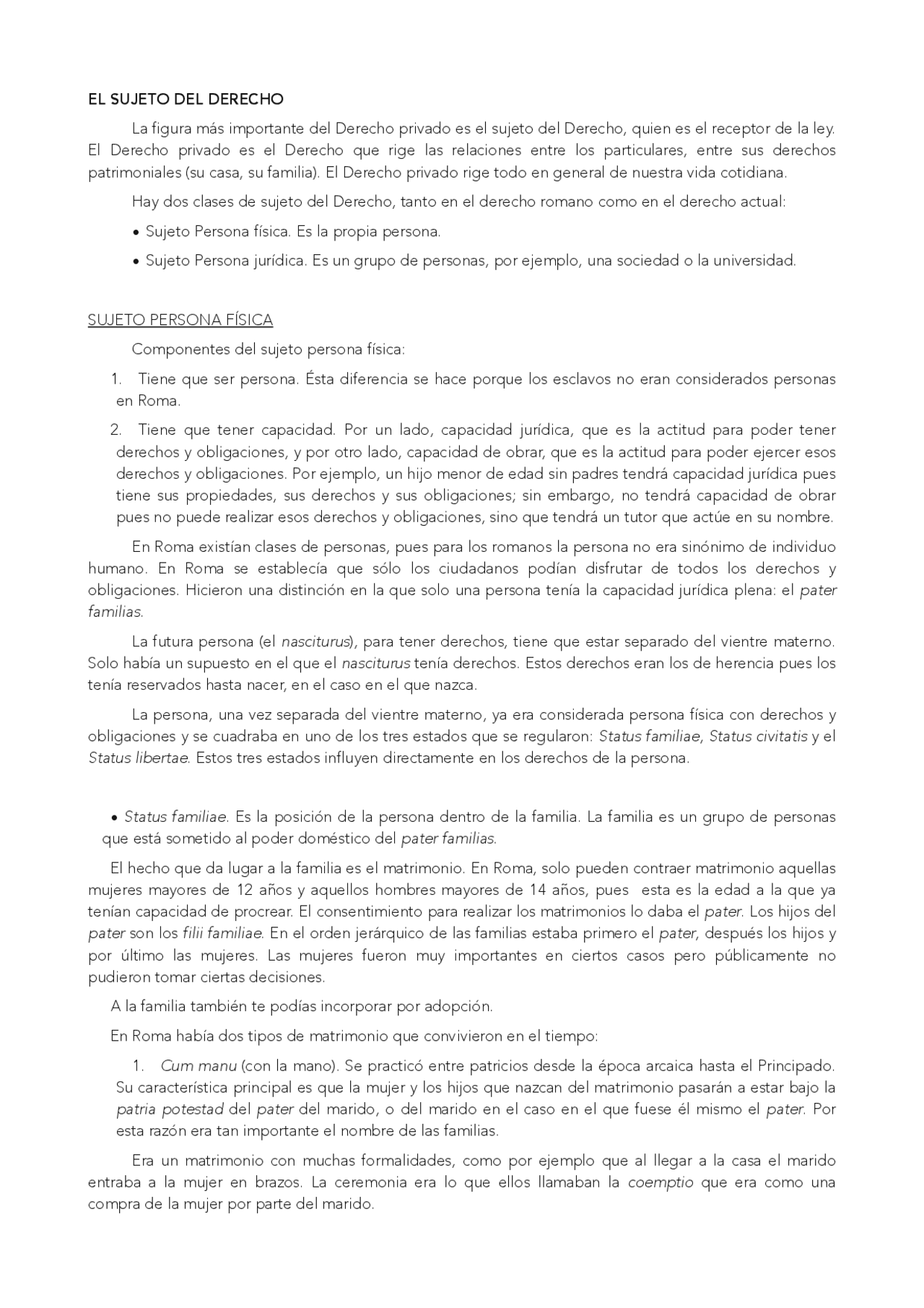 Derecho Privado Romano Docsity