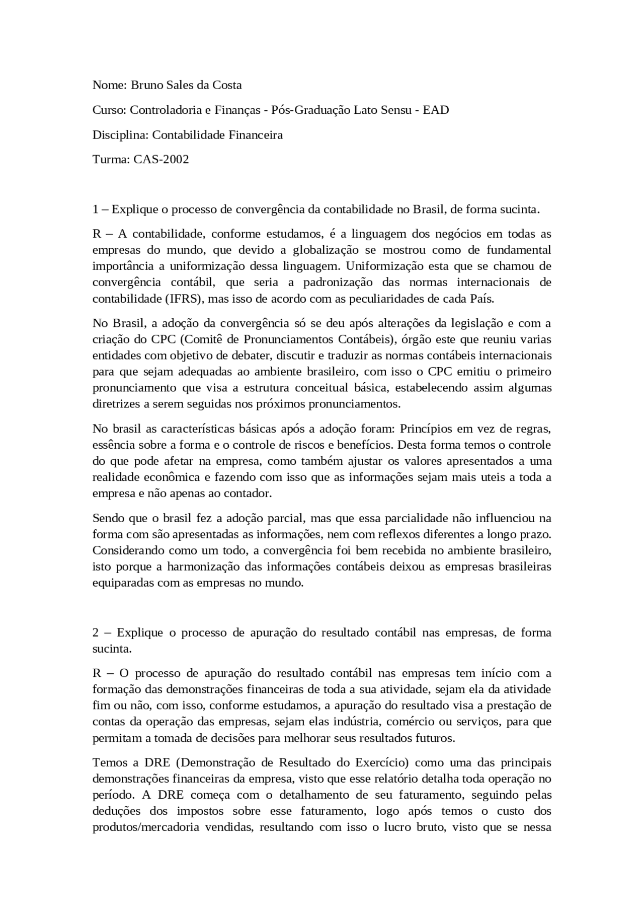 POS Controladoria e Financas - Docsity