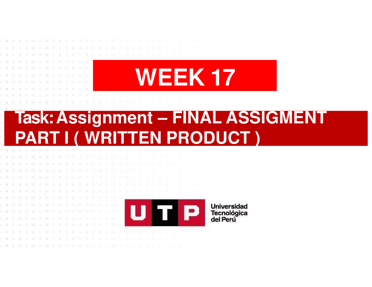 Task Assigment Week 17 1pdf Exámenes Selectividad De Inglés Docsity