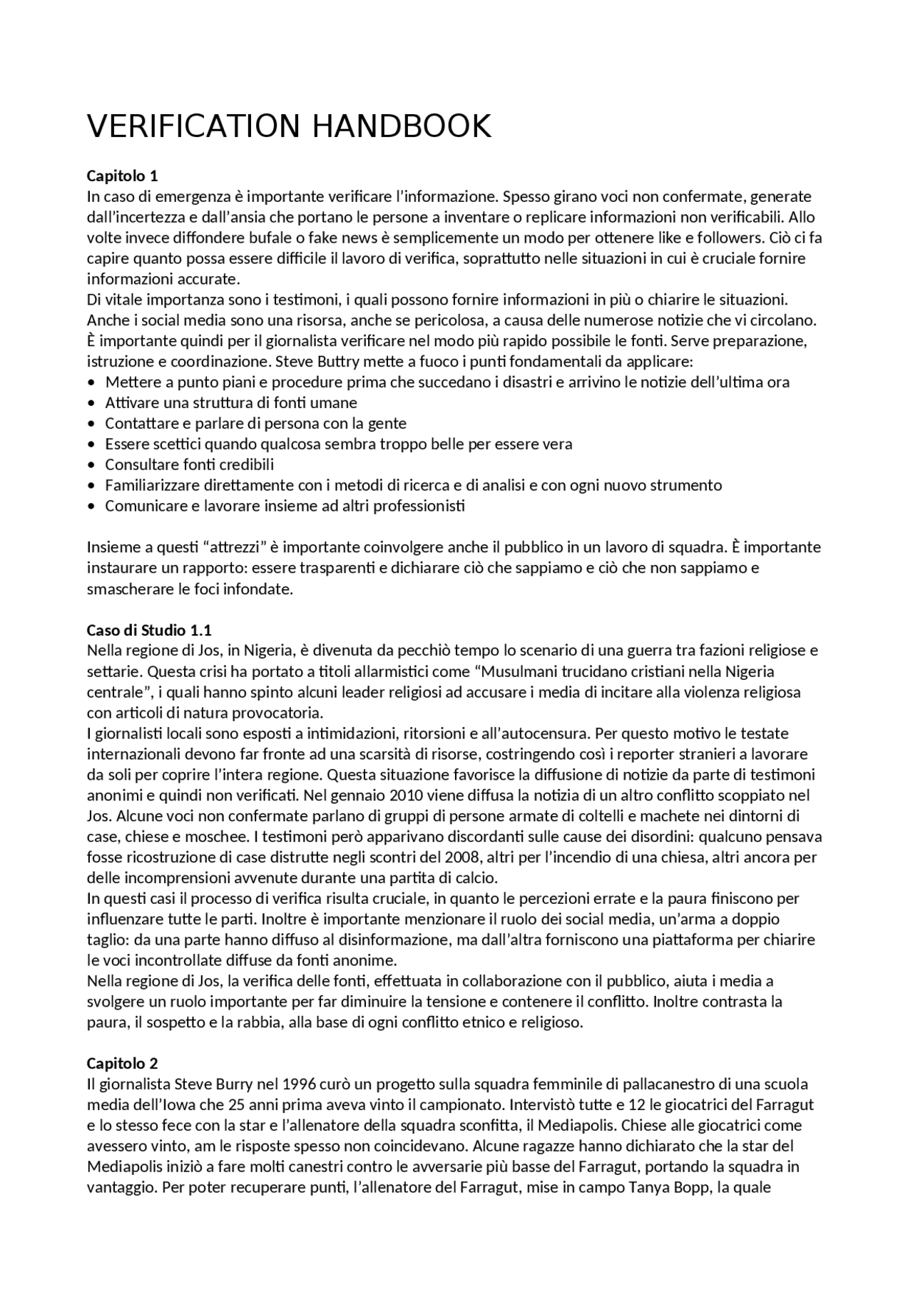 Riassunto Verification Handbook | Sintesi del corso di Giornalismo ...