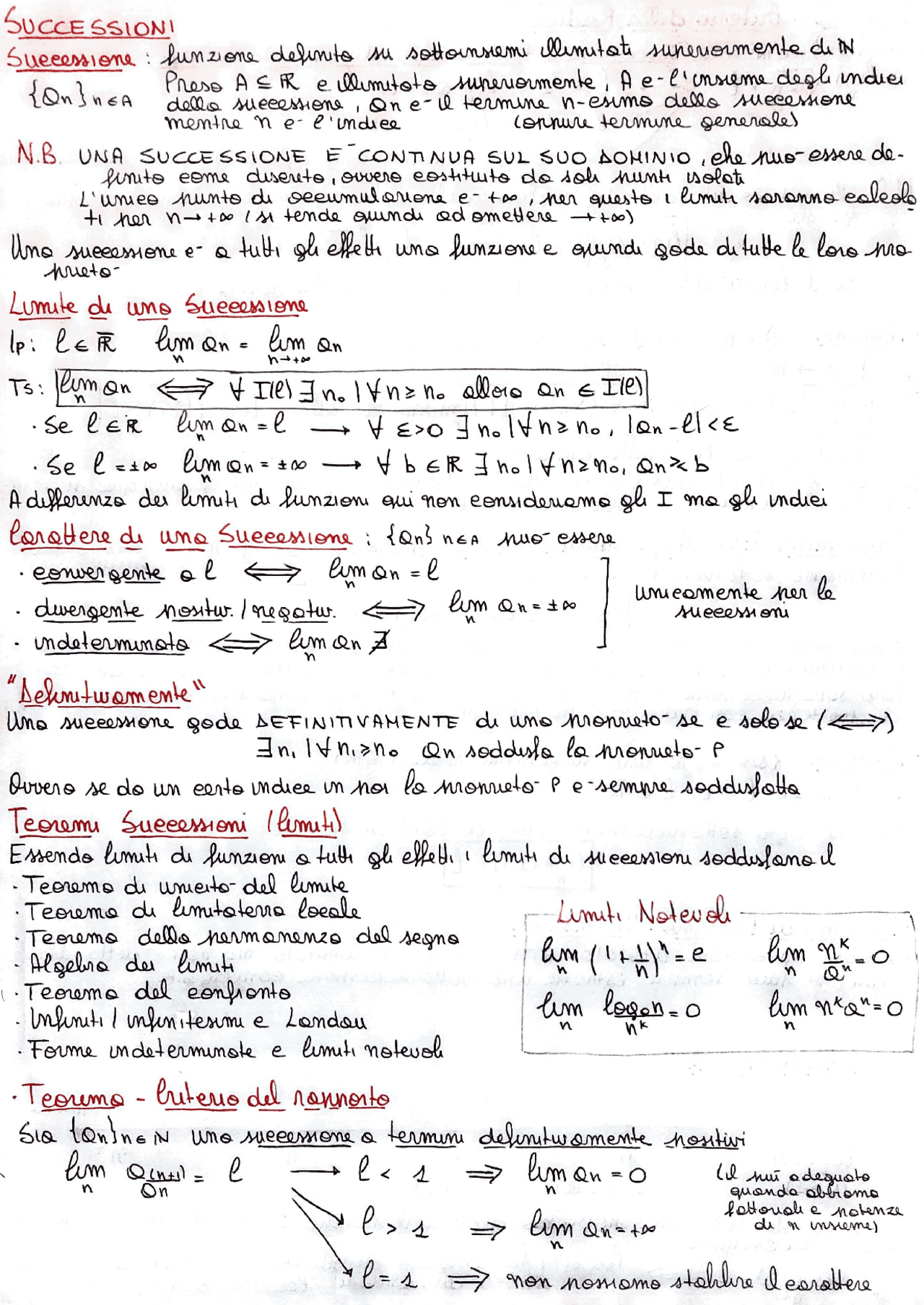 Le Successioni E I Loro Teoremi Docsity