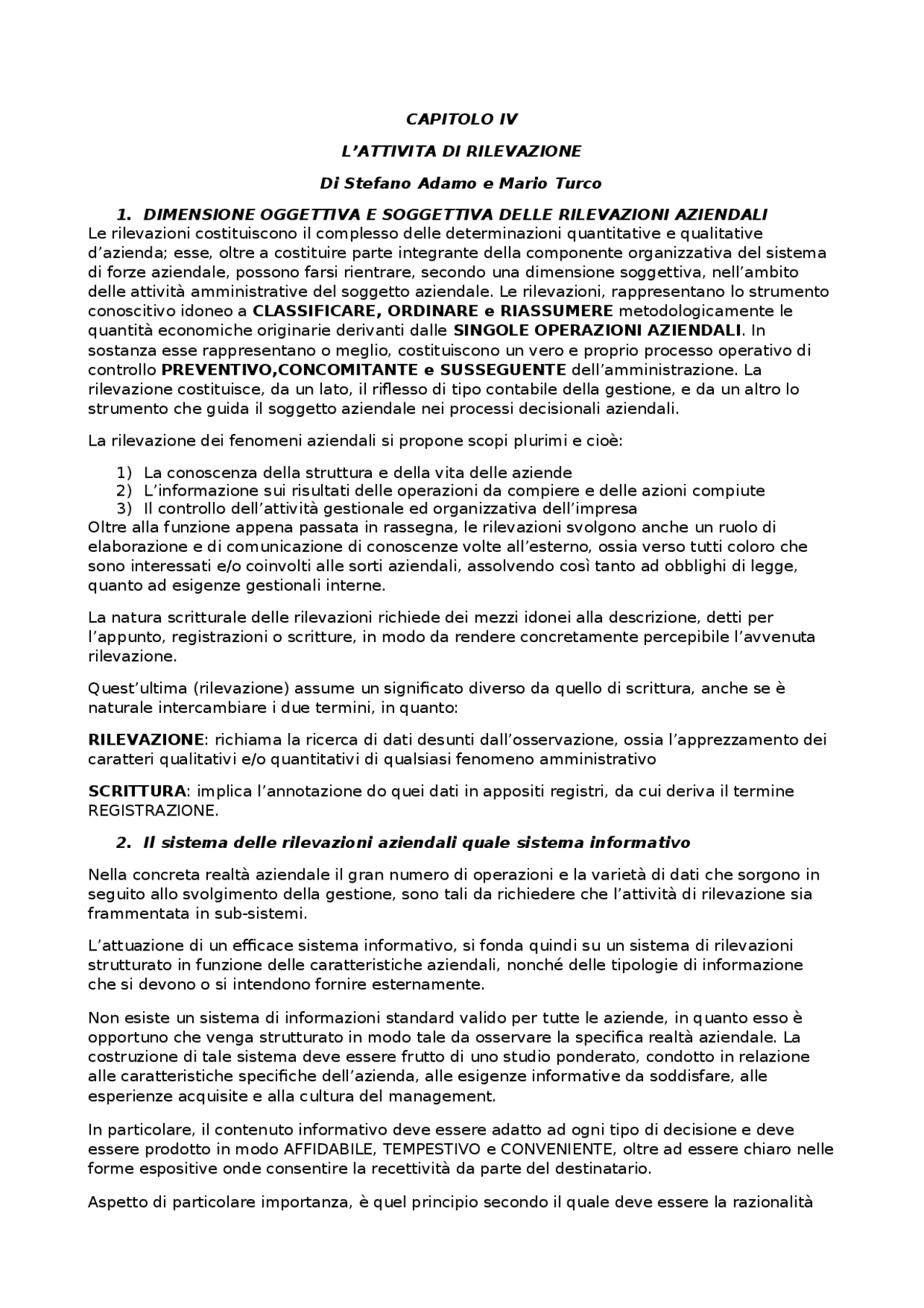 Capitolo 4 Riassunto Docsity