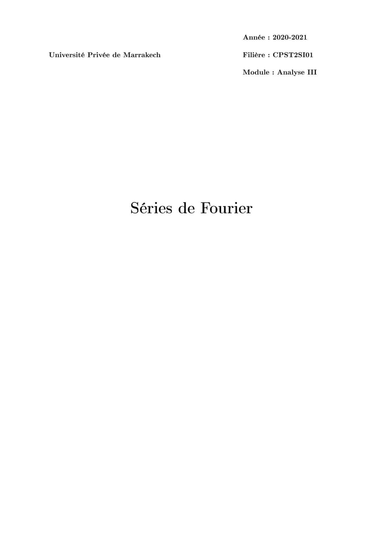 Fourier Les Series Mathematics Docsity
