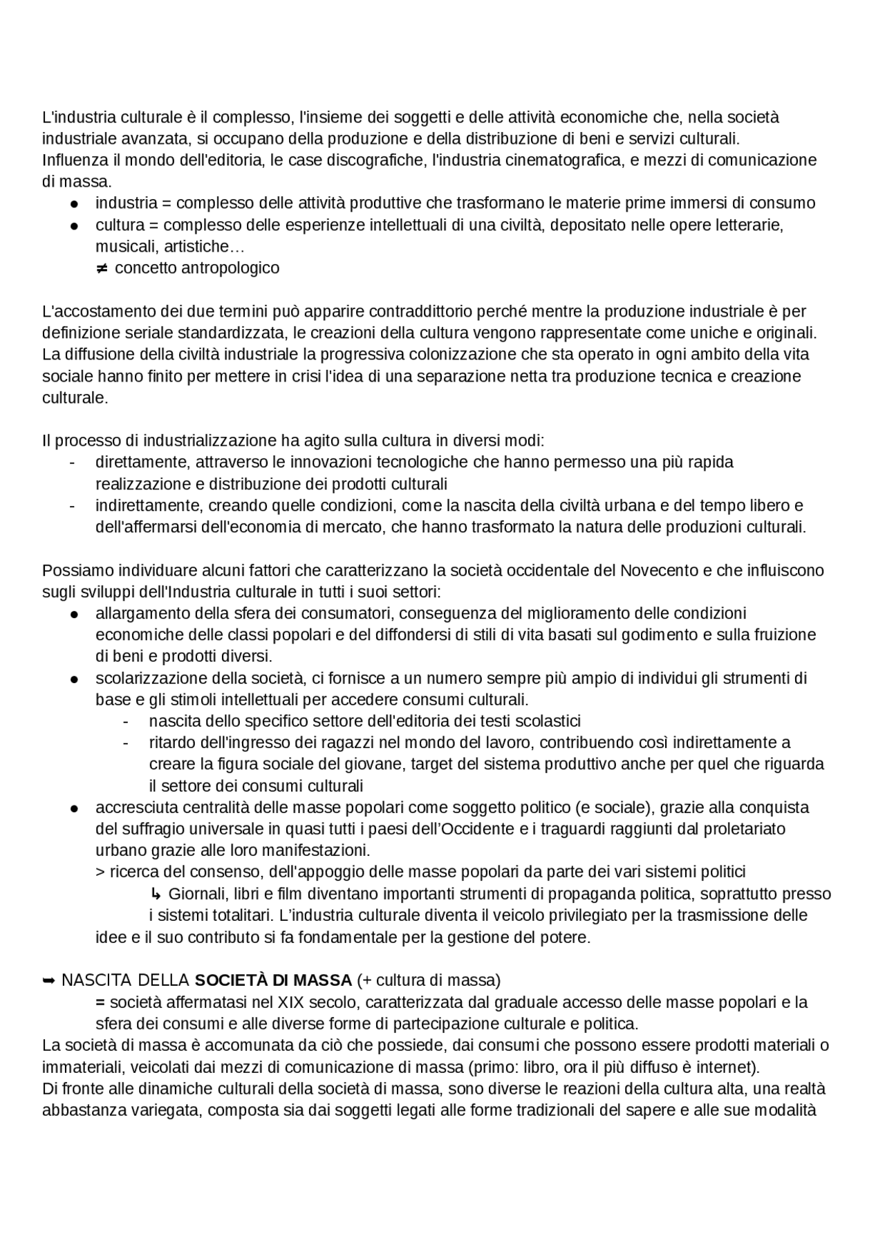 La Società Di Massa Docsity
