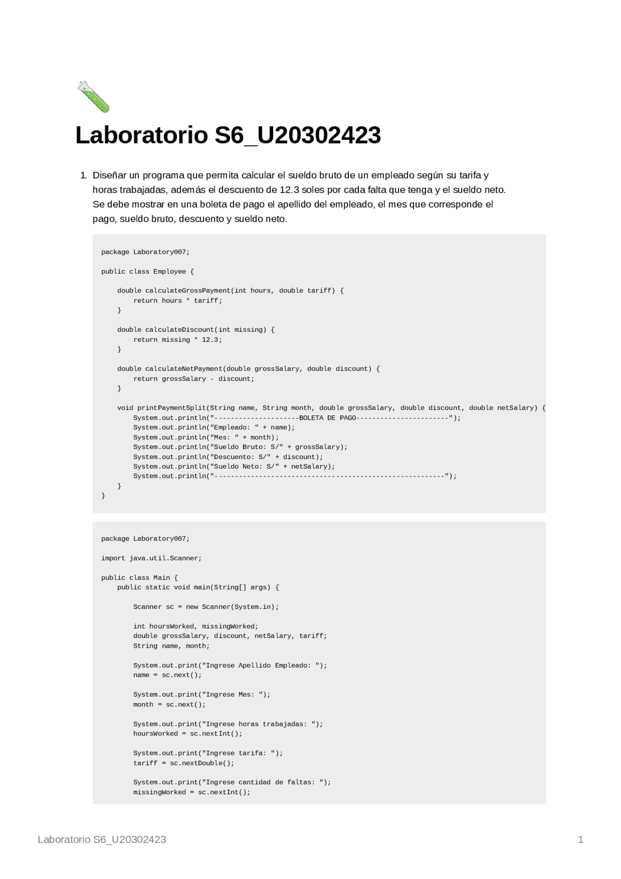 Laboratorio De La Semana 7 Ejercicios De Programación Java Docsity