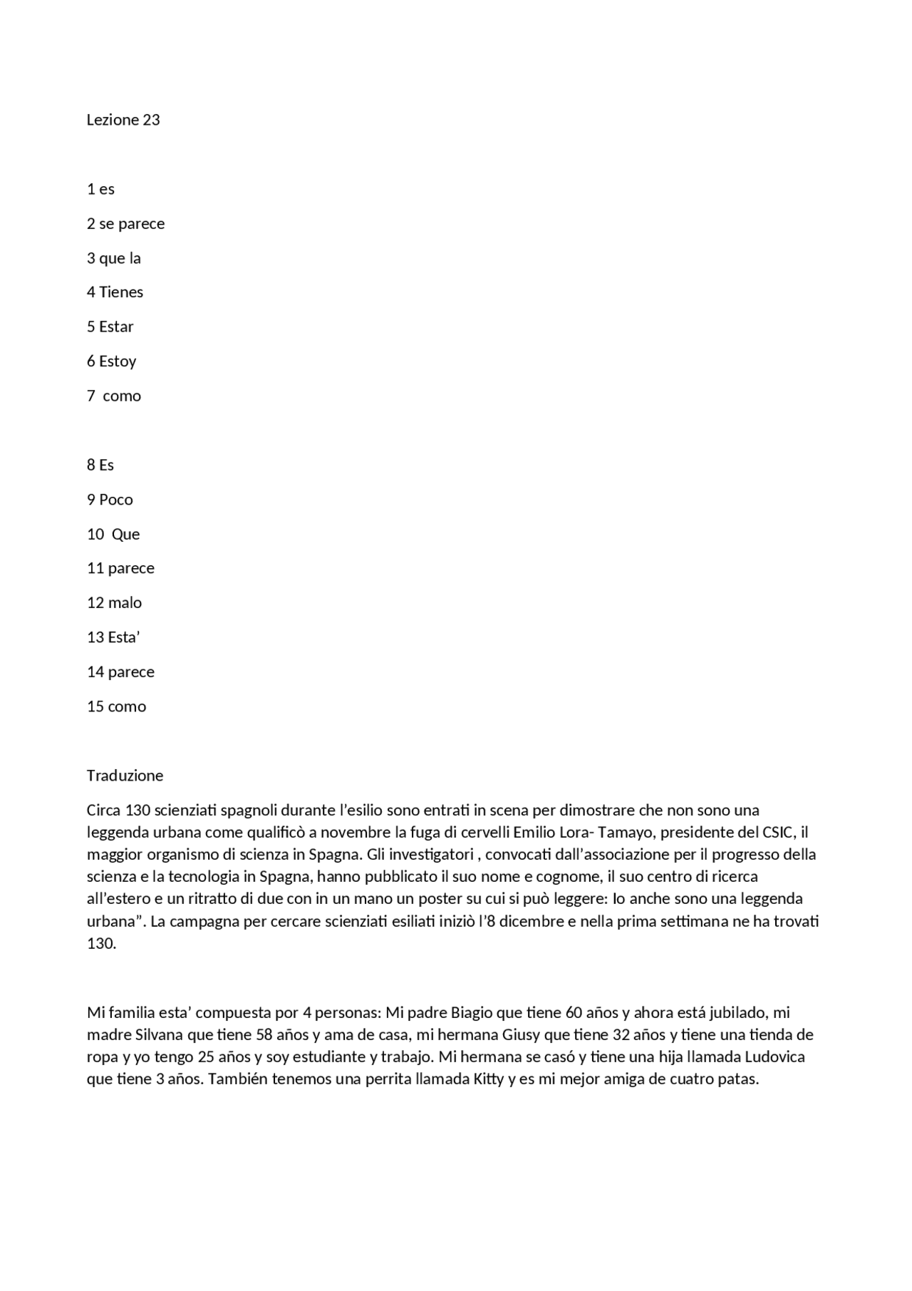 Esercitazioni Da Svolgere Docsity