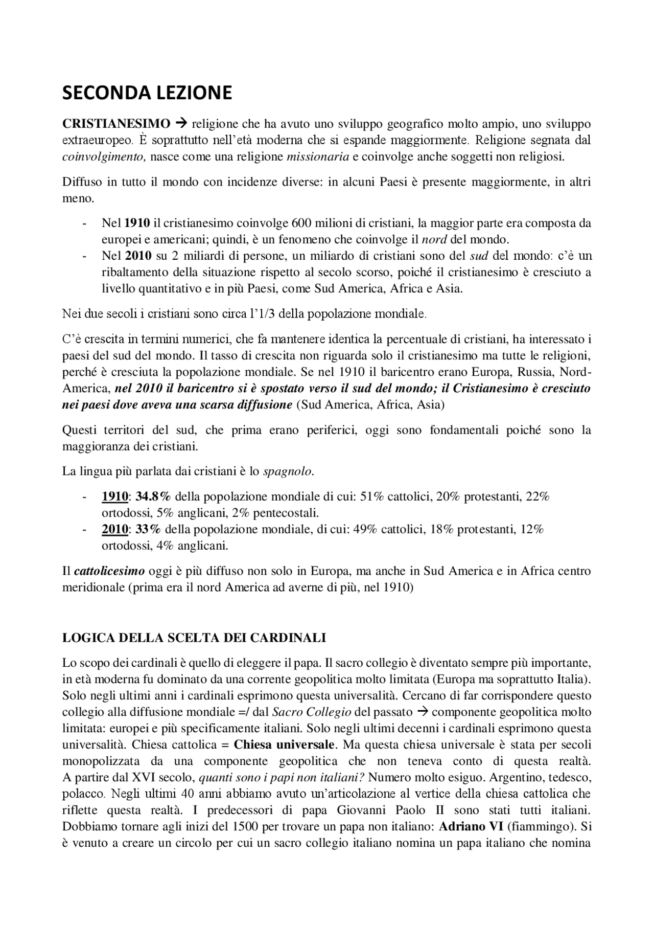 Storia Del Cristianesimo E Delle Chiese Docsity
