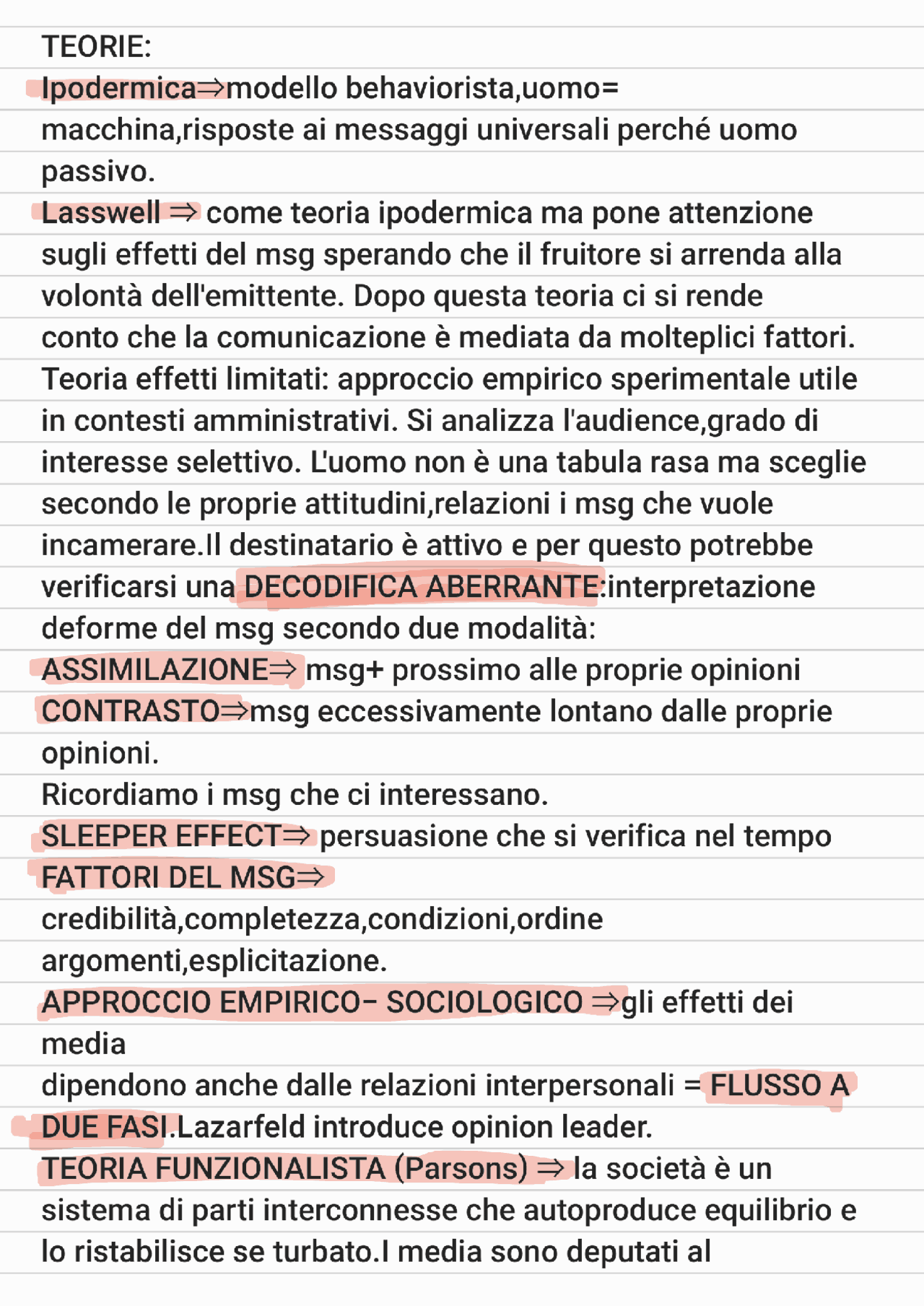 Teorie E Tecniche Della Comunicazione Di Massa Docsity