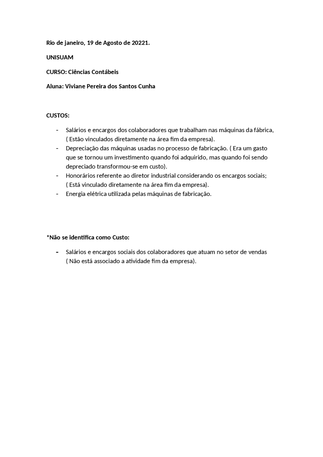 Exercicio Contabilidade De Custos Docsity