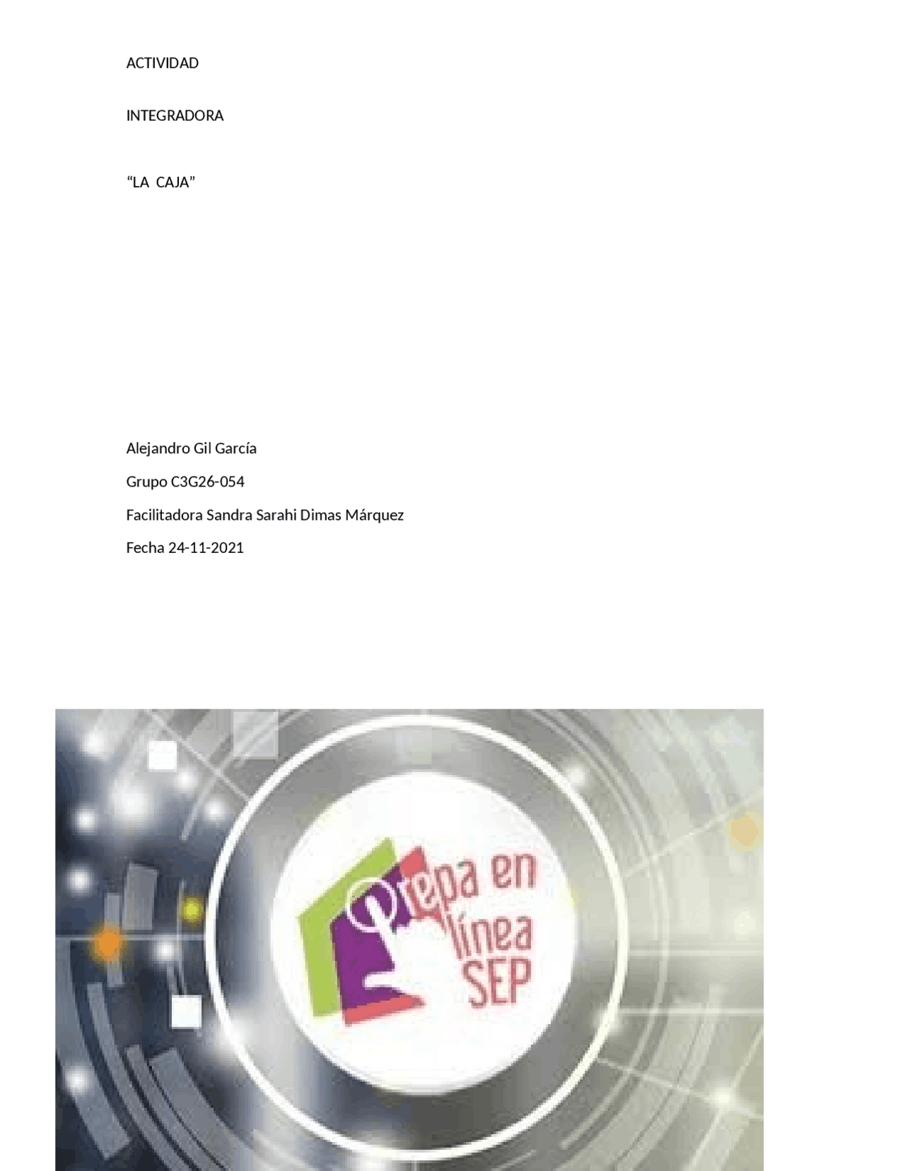 Actividad Integradora La Caja Docsity