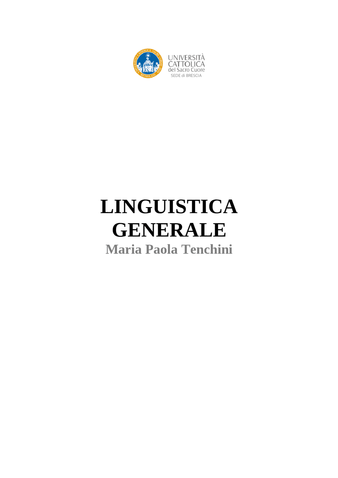 Appunti Linguistica Generale Primo Semestre Docsity
