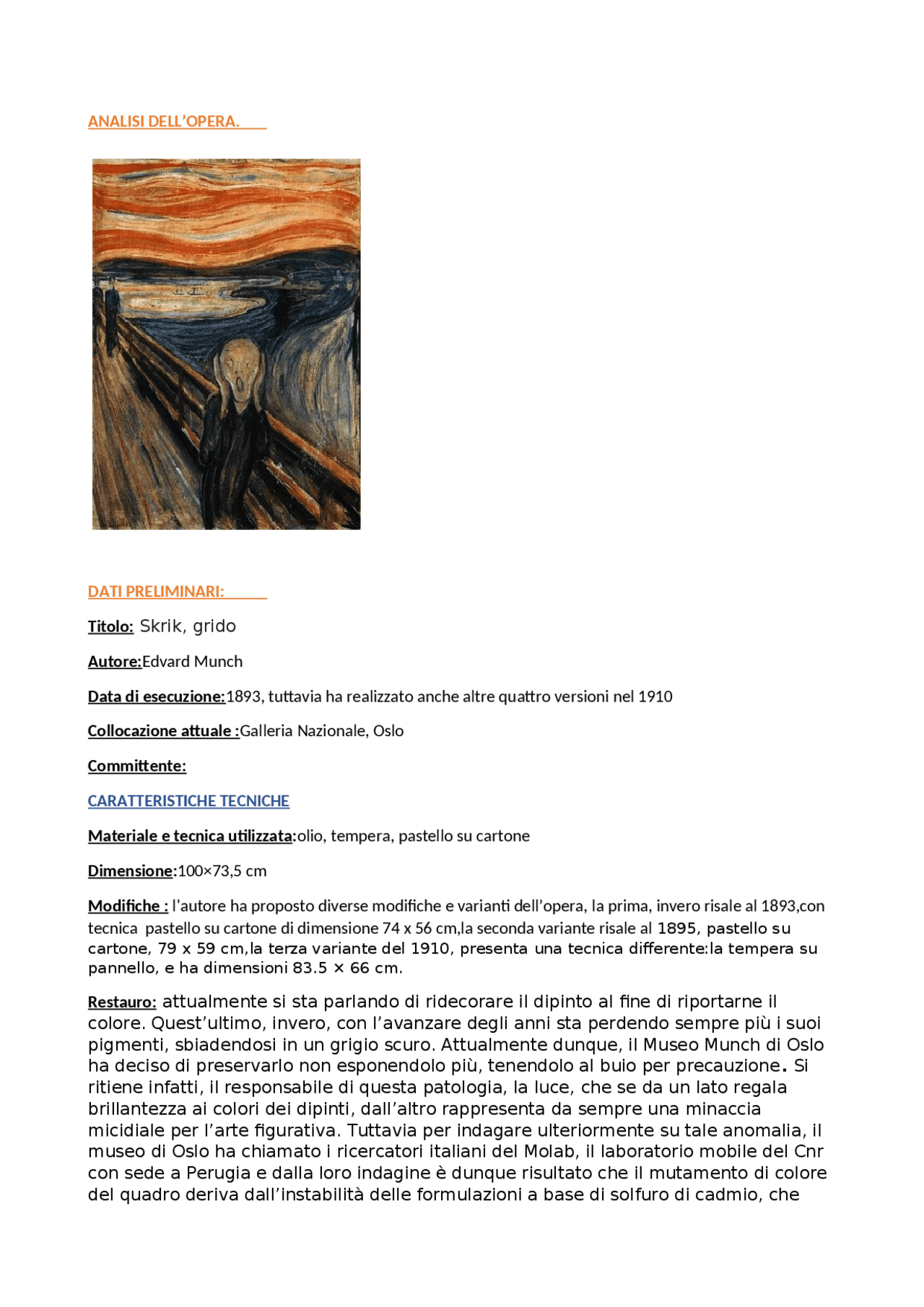 Riassunti Opere 1900 1800 Docsity