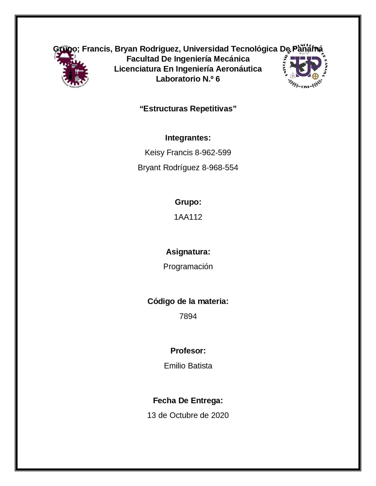 Laboratorio De Programación 6 Docsity