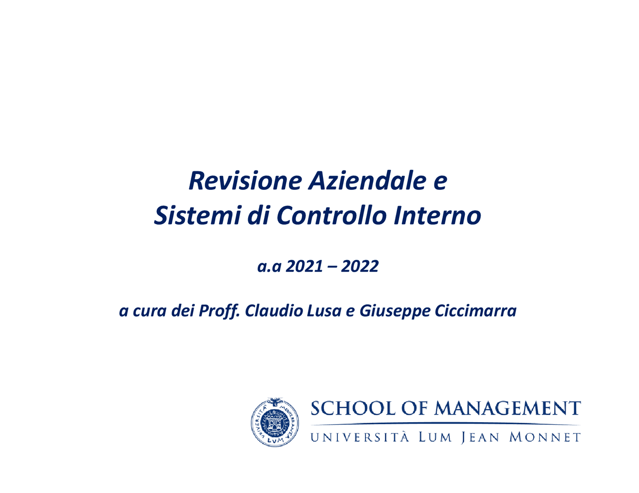 Revisione Aziendale E Controllo Interno Docsity