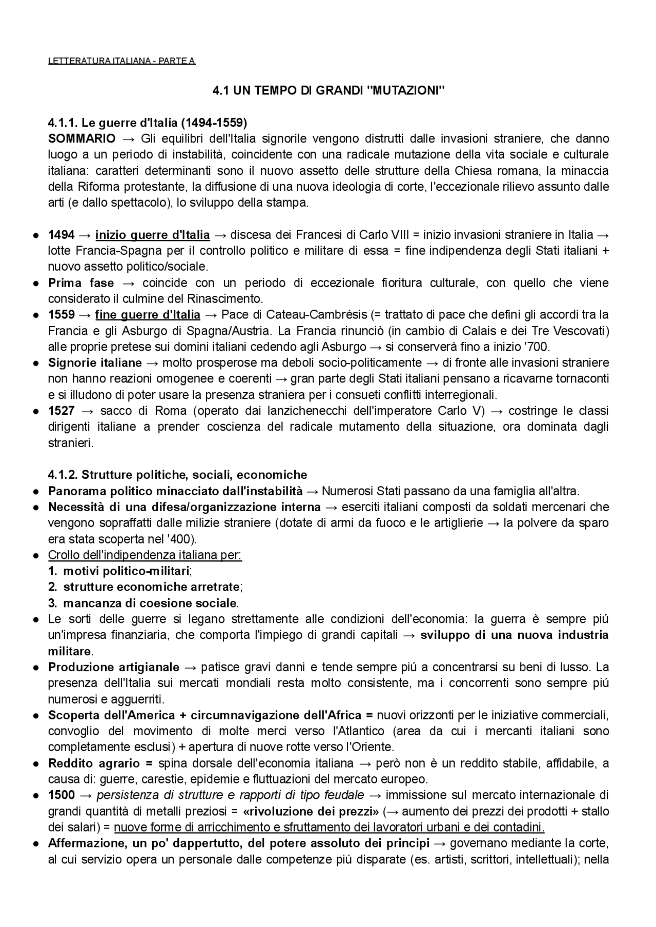 Riassunto Cap 41 Dal Manuale Di Giulio Ferroni Docsity