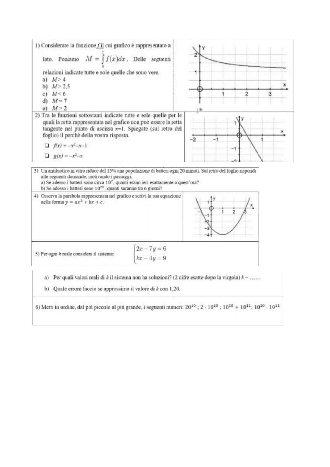 Matematica Esercizi Per Esame Docsity