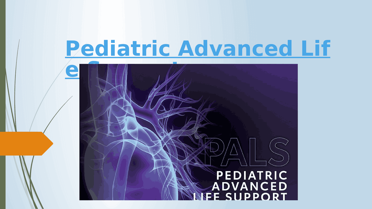Pediatric advanced life support - Docsity