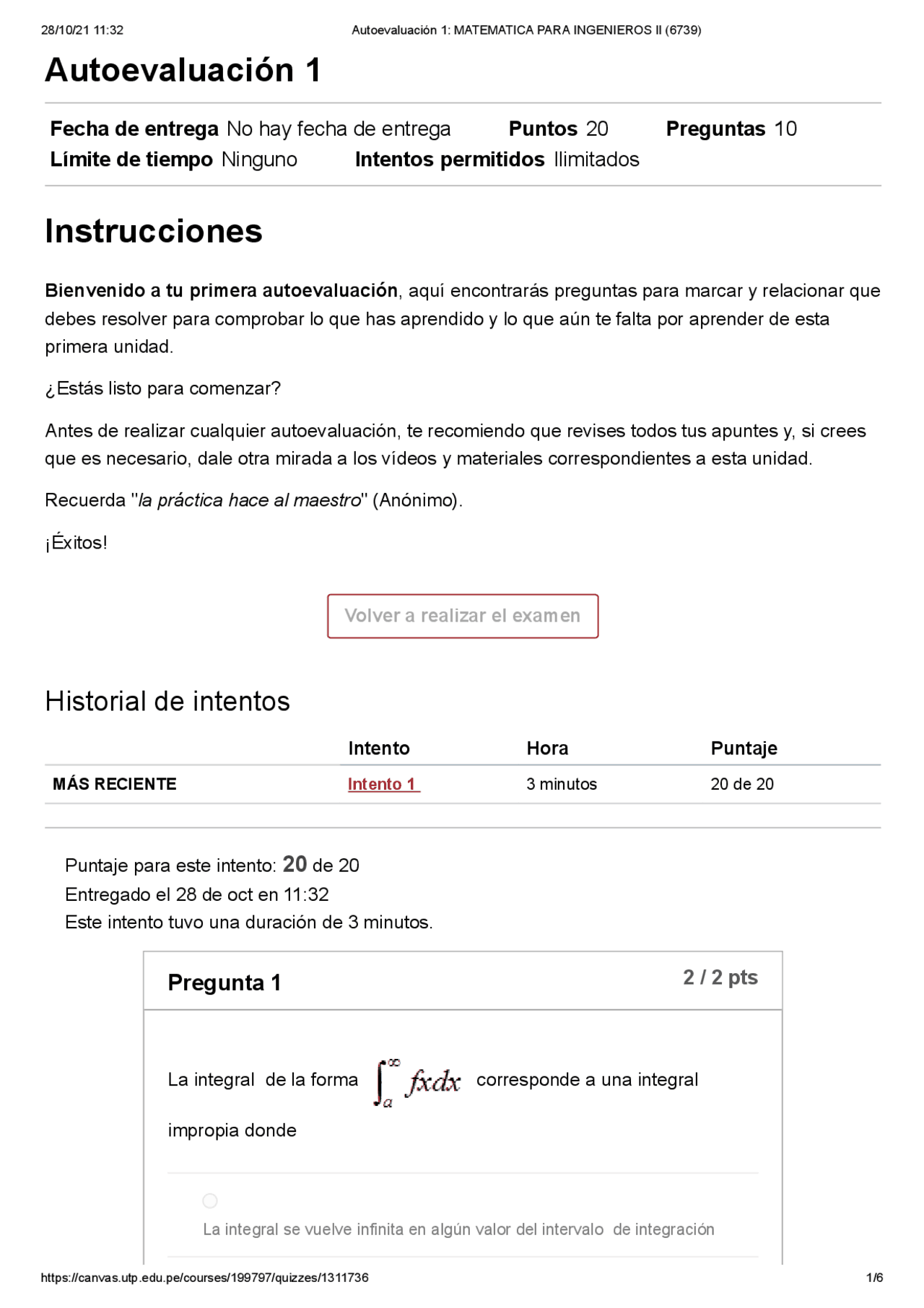 Autoevaluación 2 Matemáticas Para Ingenieros 2 Exámenes De