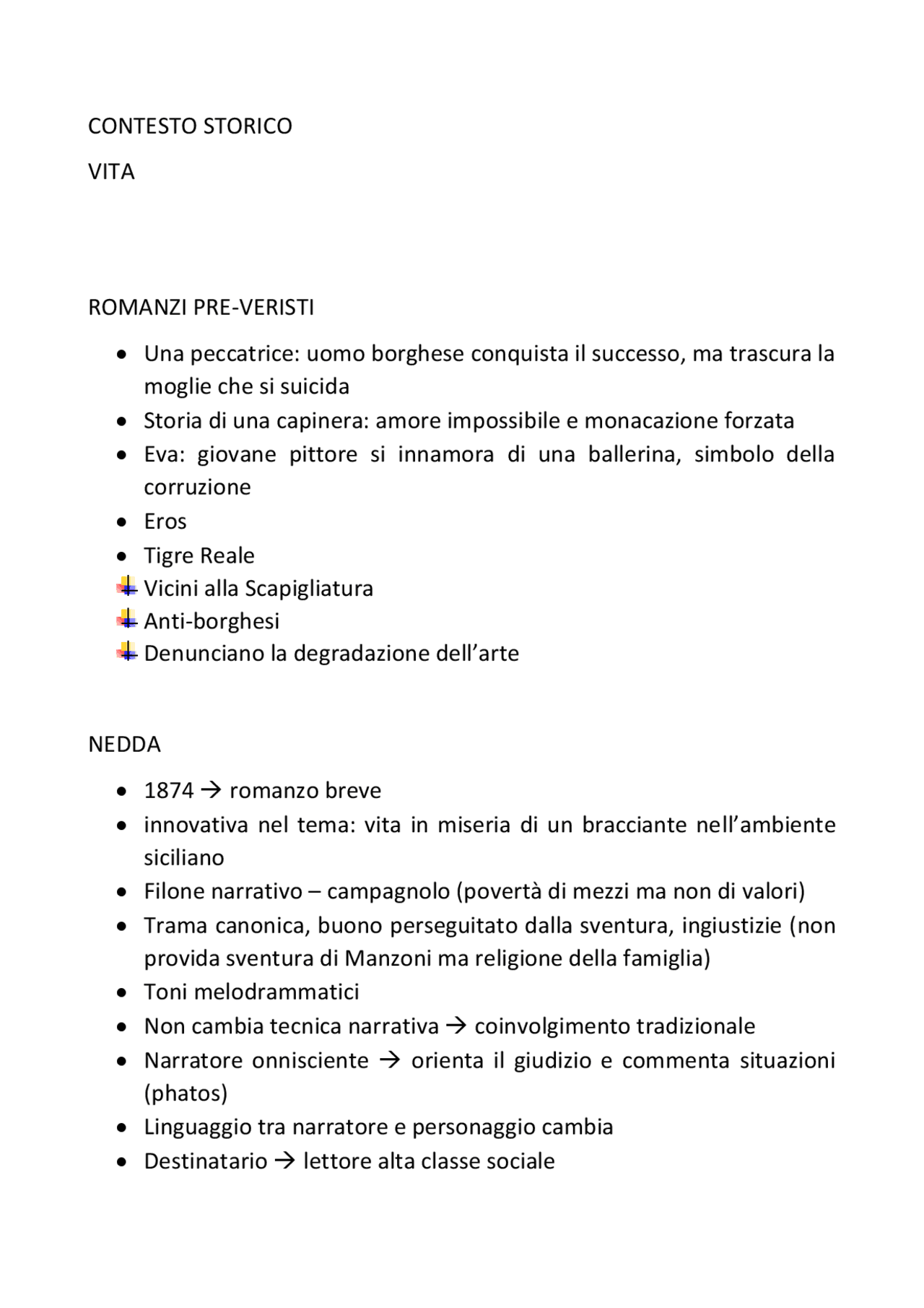 Verismo e Verga: letteratura italiana - Docsity