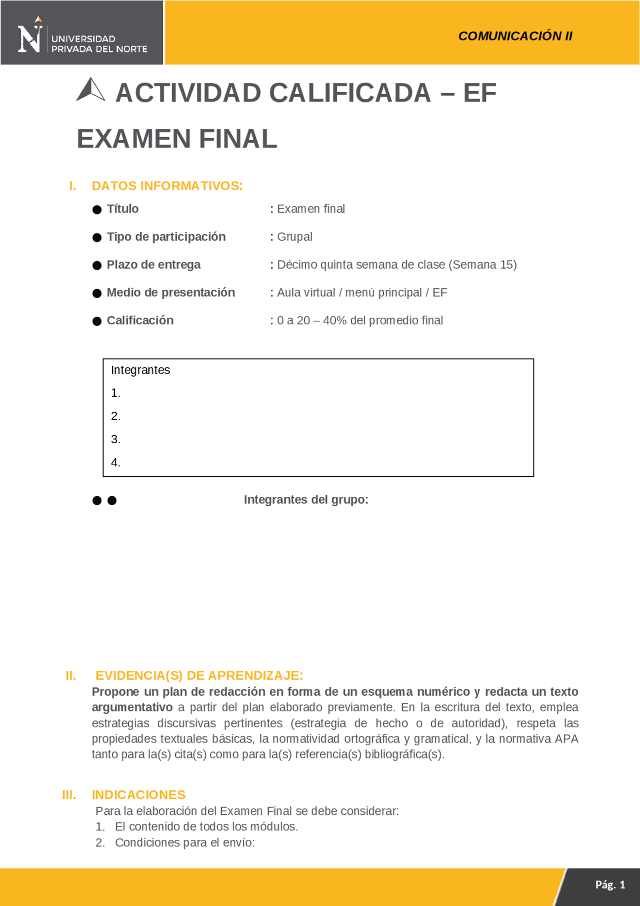 Examen De Comunicacion Upn Docsity
