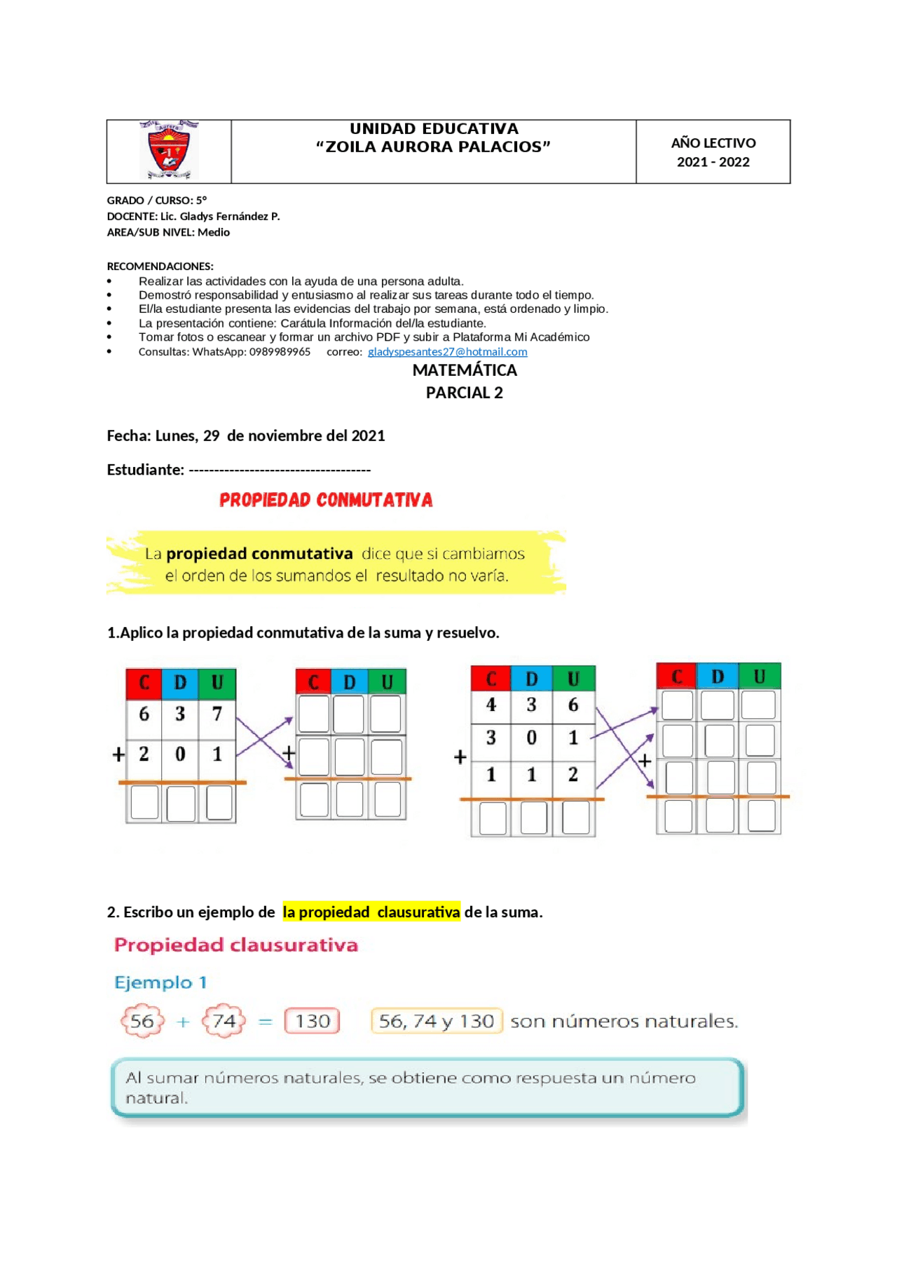 Ejercicios Fáciles En Matemáticas Docsity