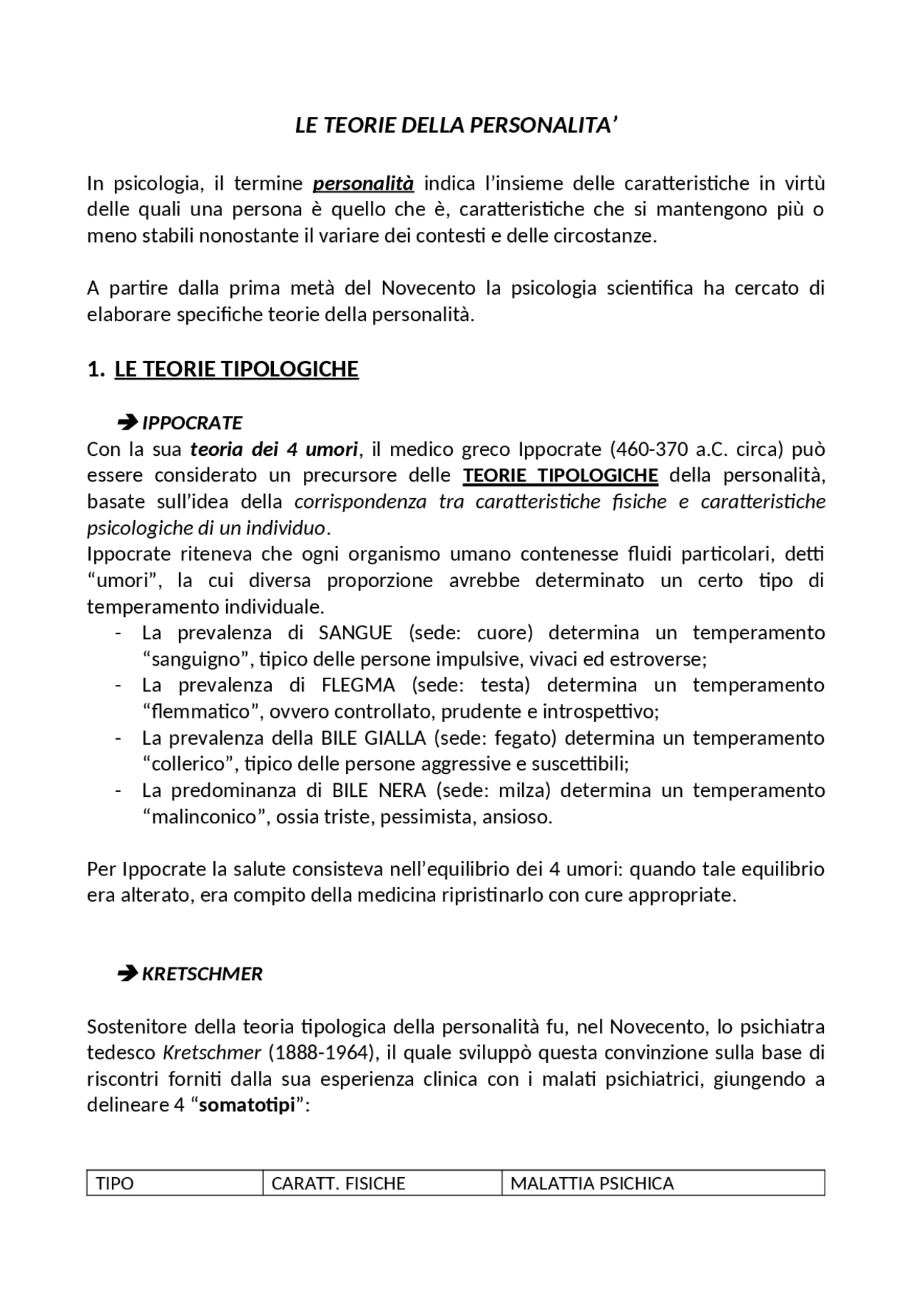 Le Teorie Psicologiche Docsity