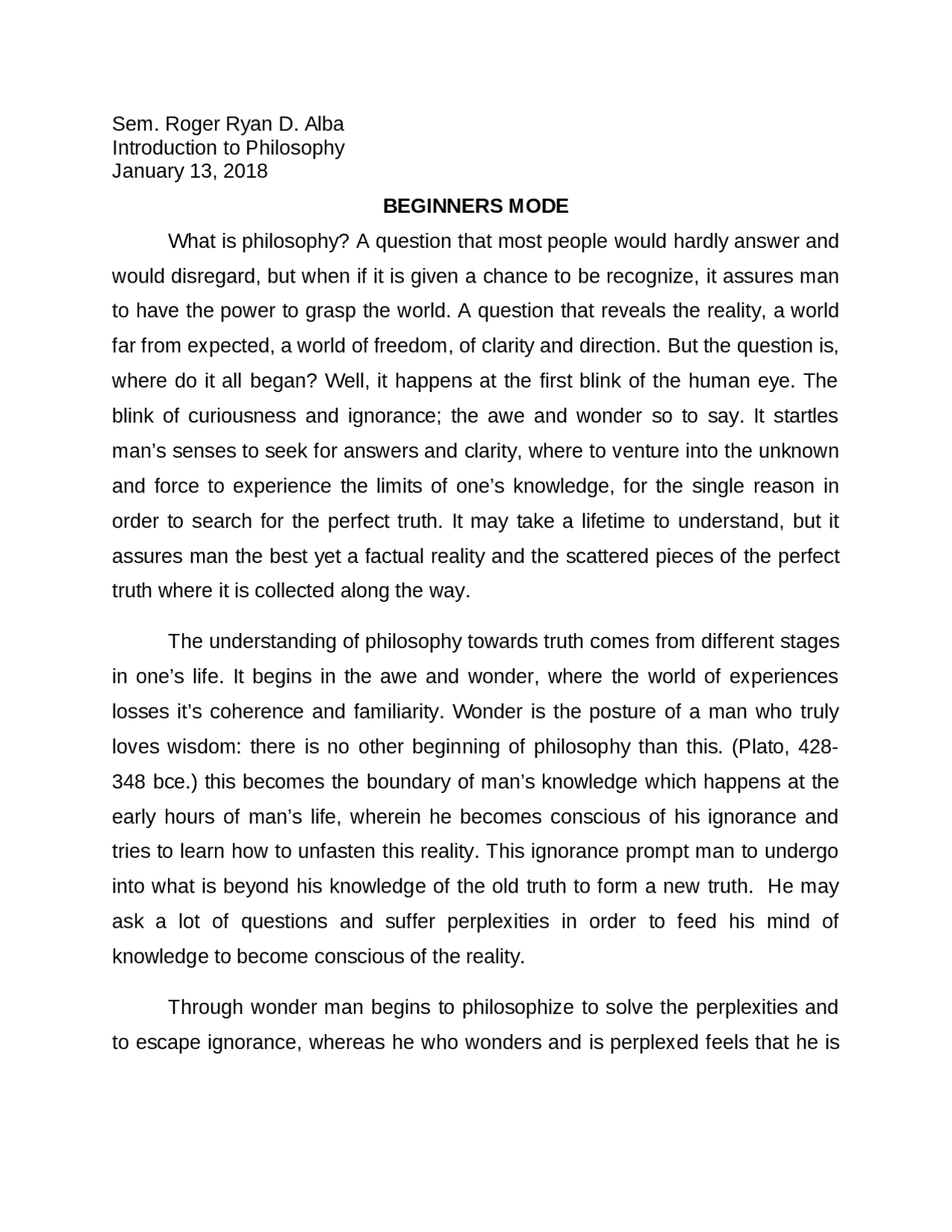 Introduction To Philosophy Docsity