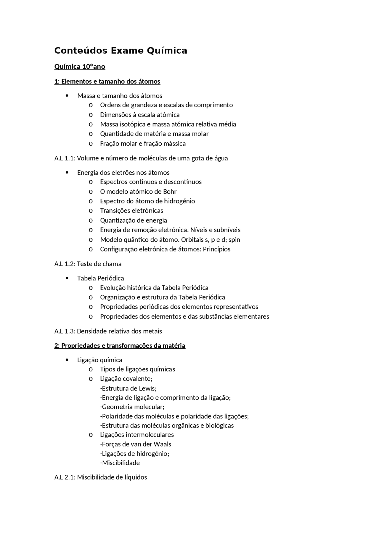 Conteudos Exame Fisico Quimica Docsity