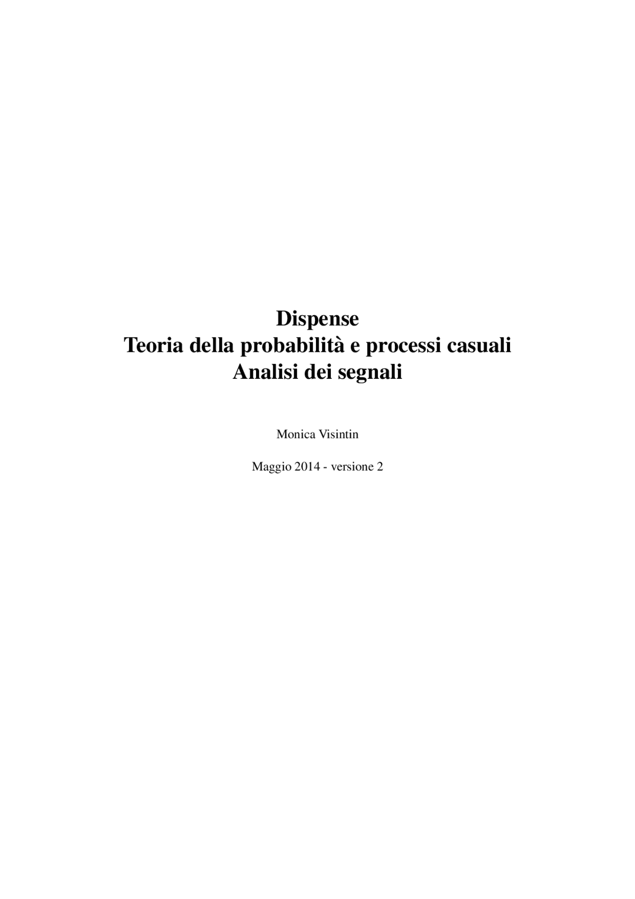 Dispensa Analisi Dei Segnali Docsity