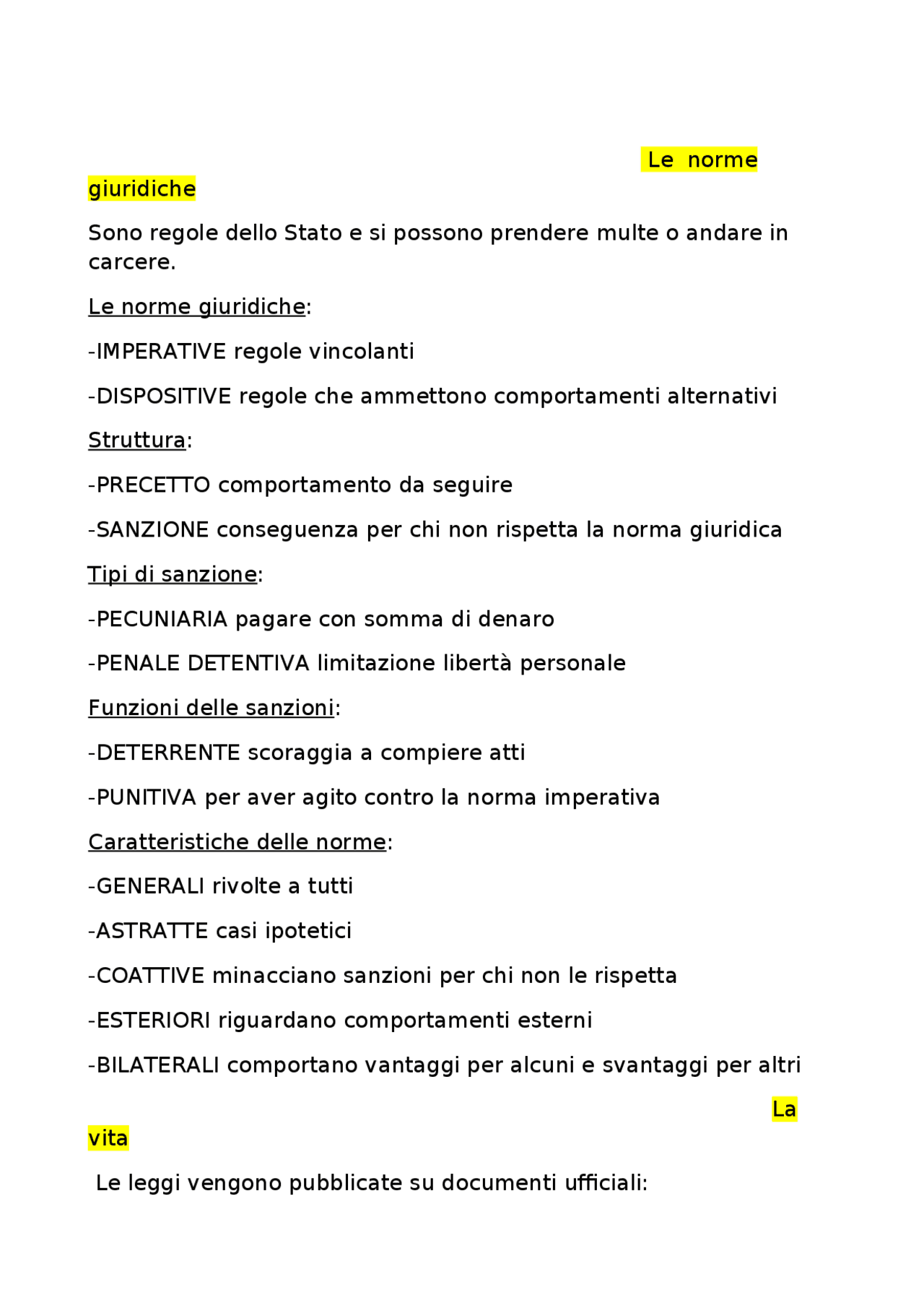 Le Norme Giuridiche E Le Fonti Del Diritto Docsity