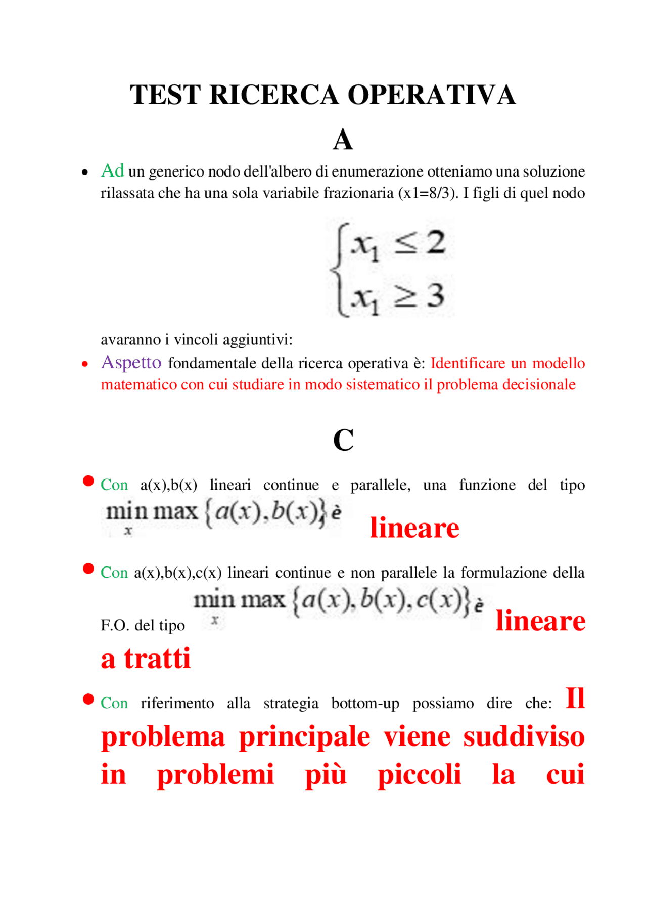 Ricerca Operativa New Docsity