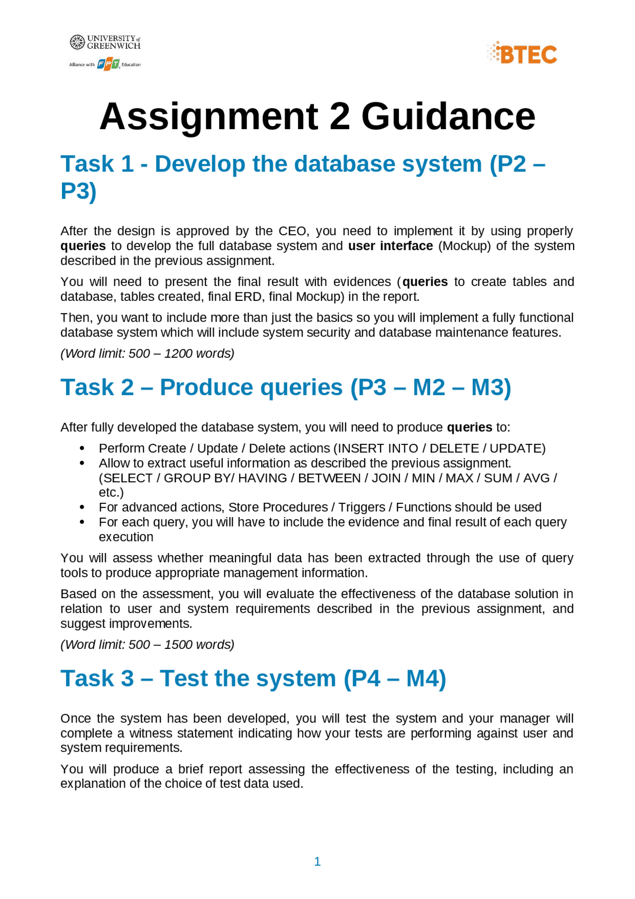 Assignment 2 Database Assignments Database Programming Docsity