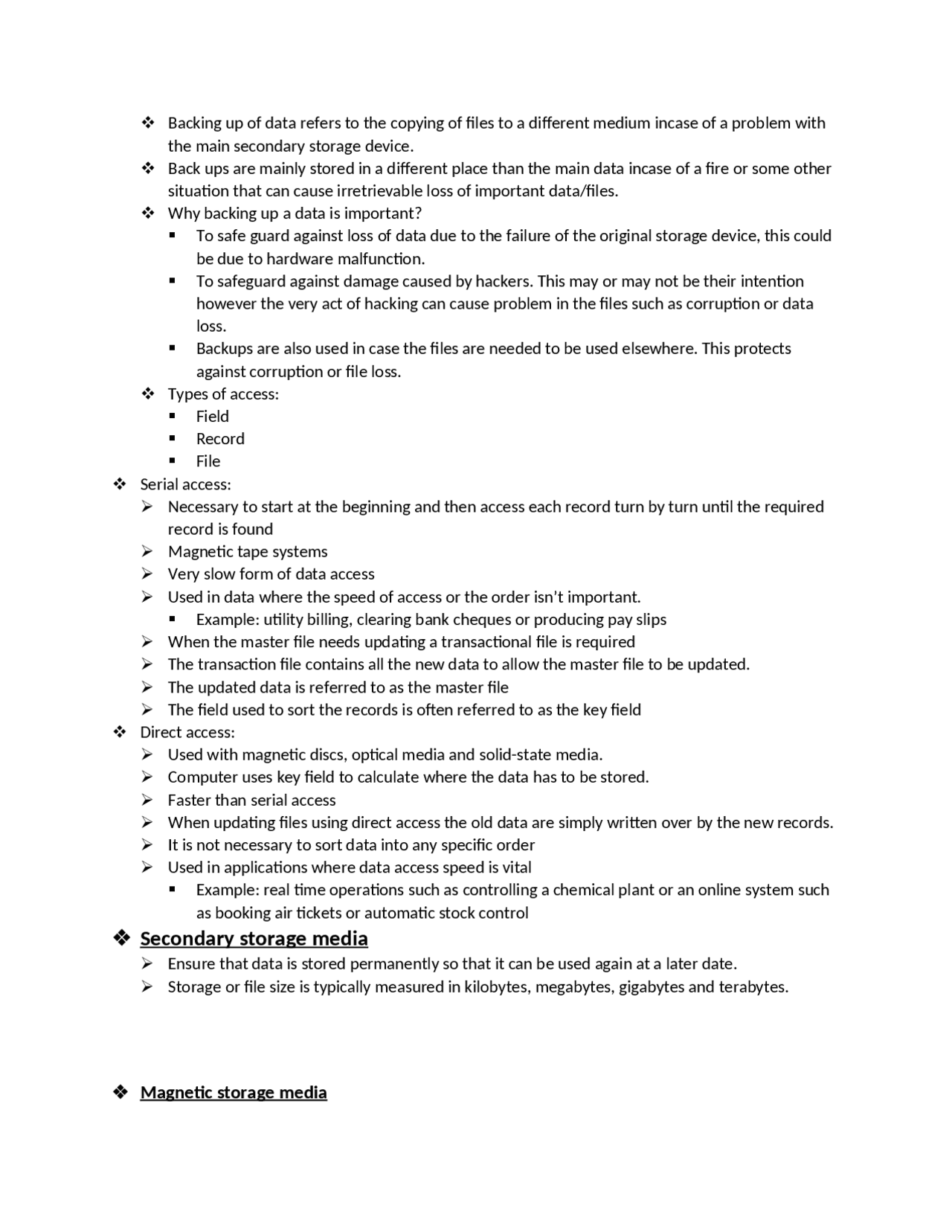 Storage Devices And Media Docsity