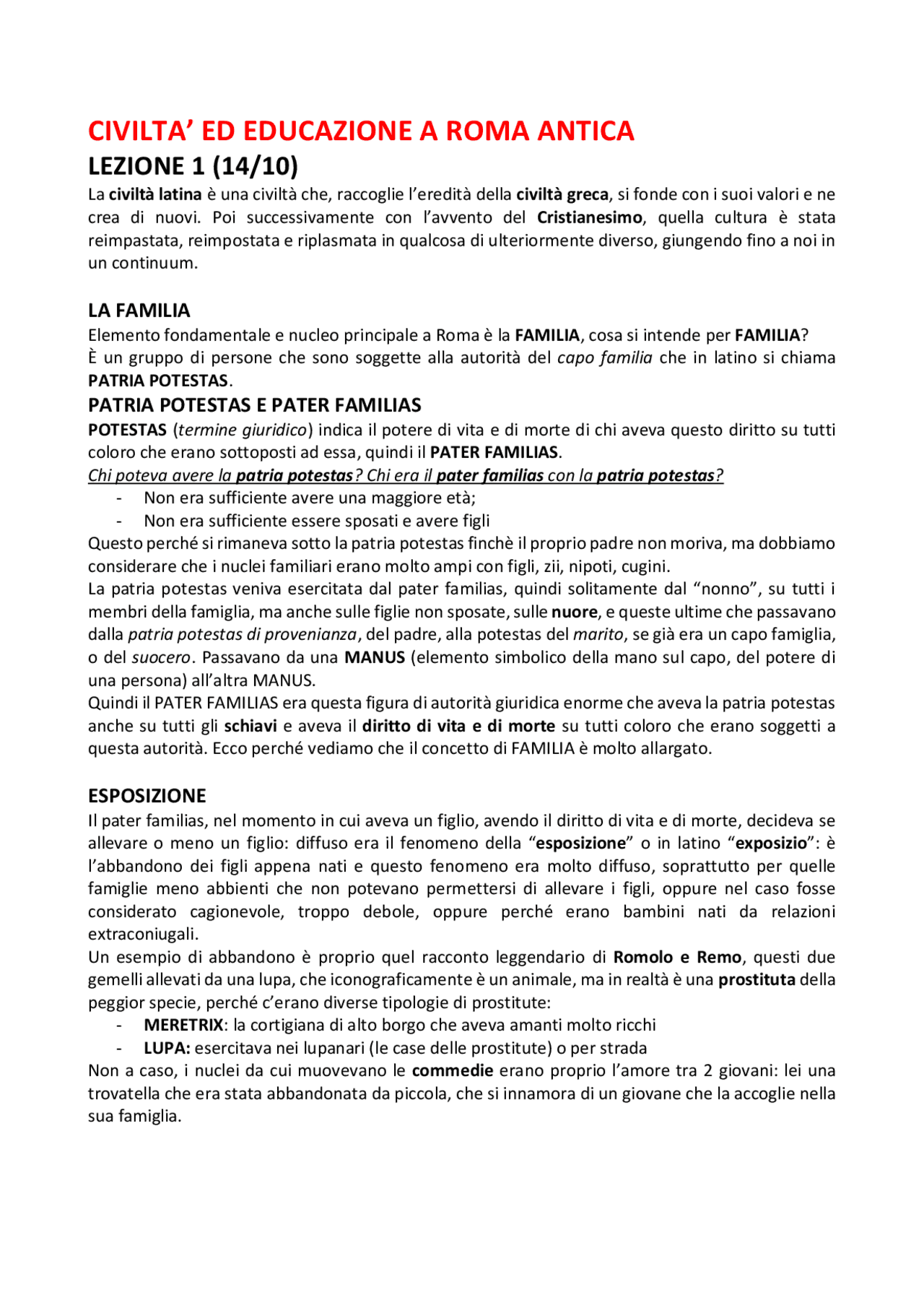 La civiltà latina è una civiltà che, raccoglie l’eredità della civiltà greca. - Docsity