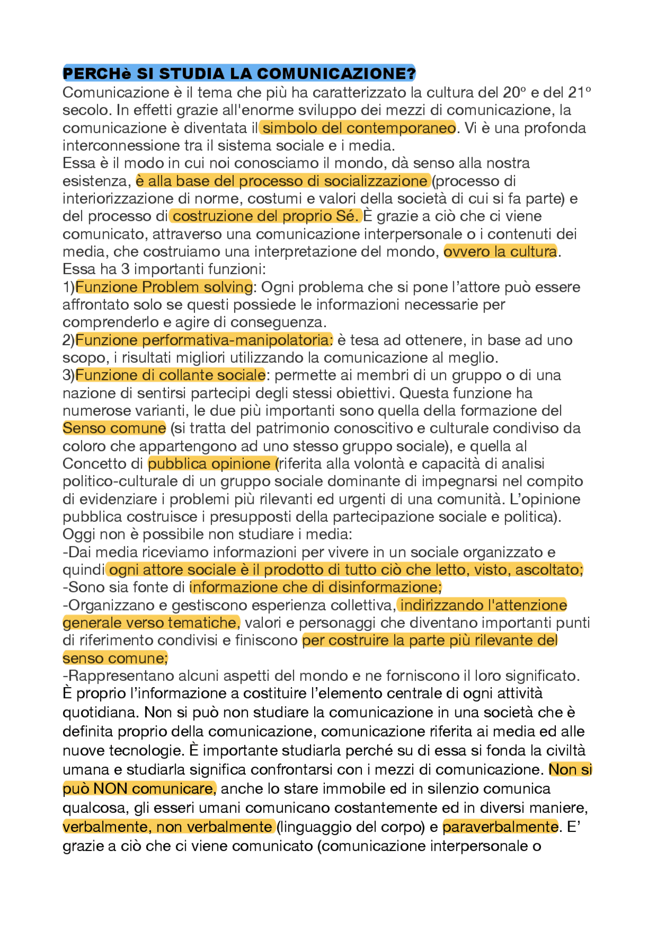 Riassunto Manuale Di Sociologia Della Comunicazione Docsity