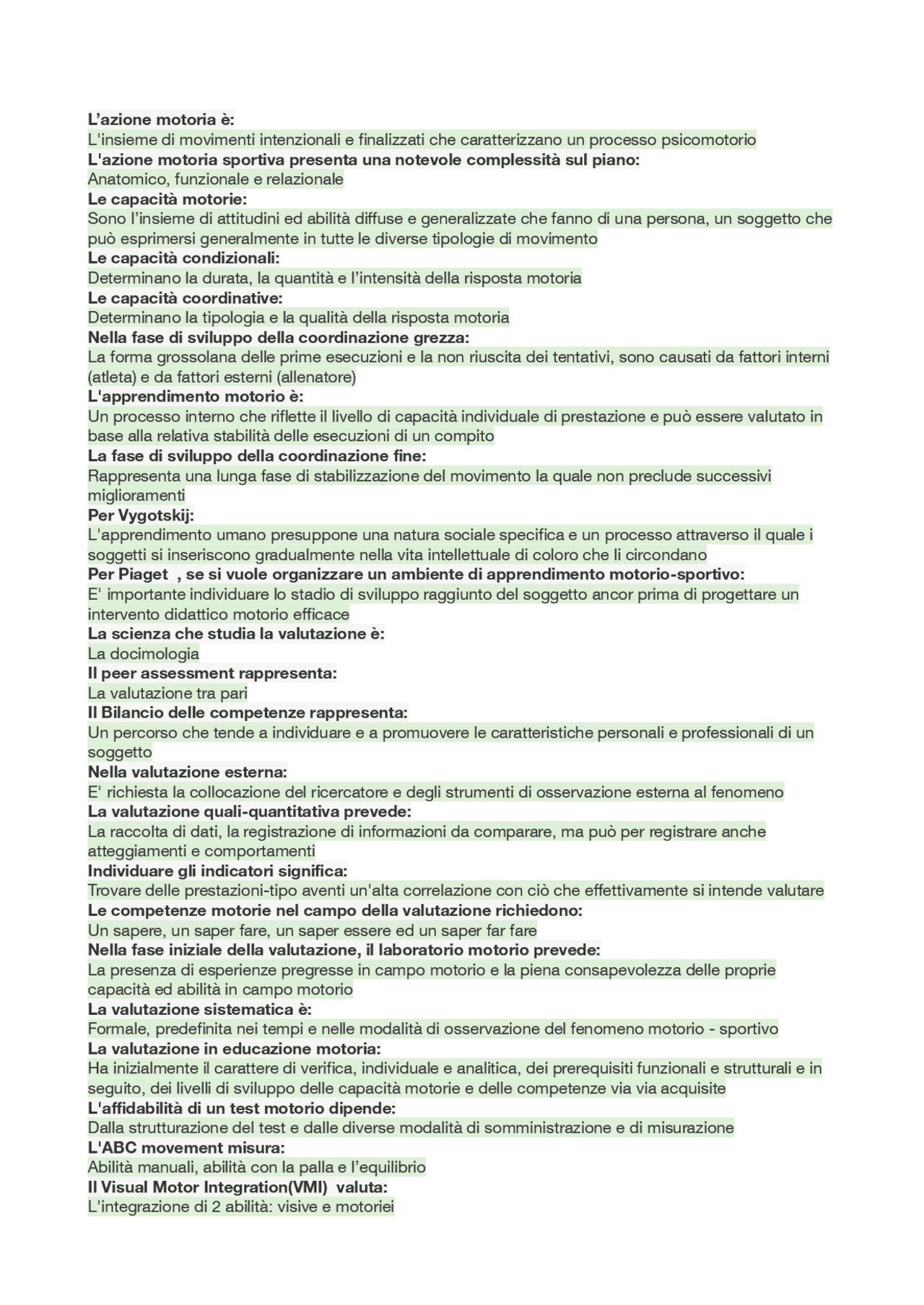 Teorie Metodologie E Didattiche Delleducazione Motoria Docsity