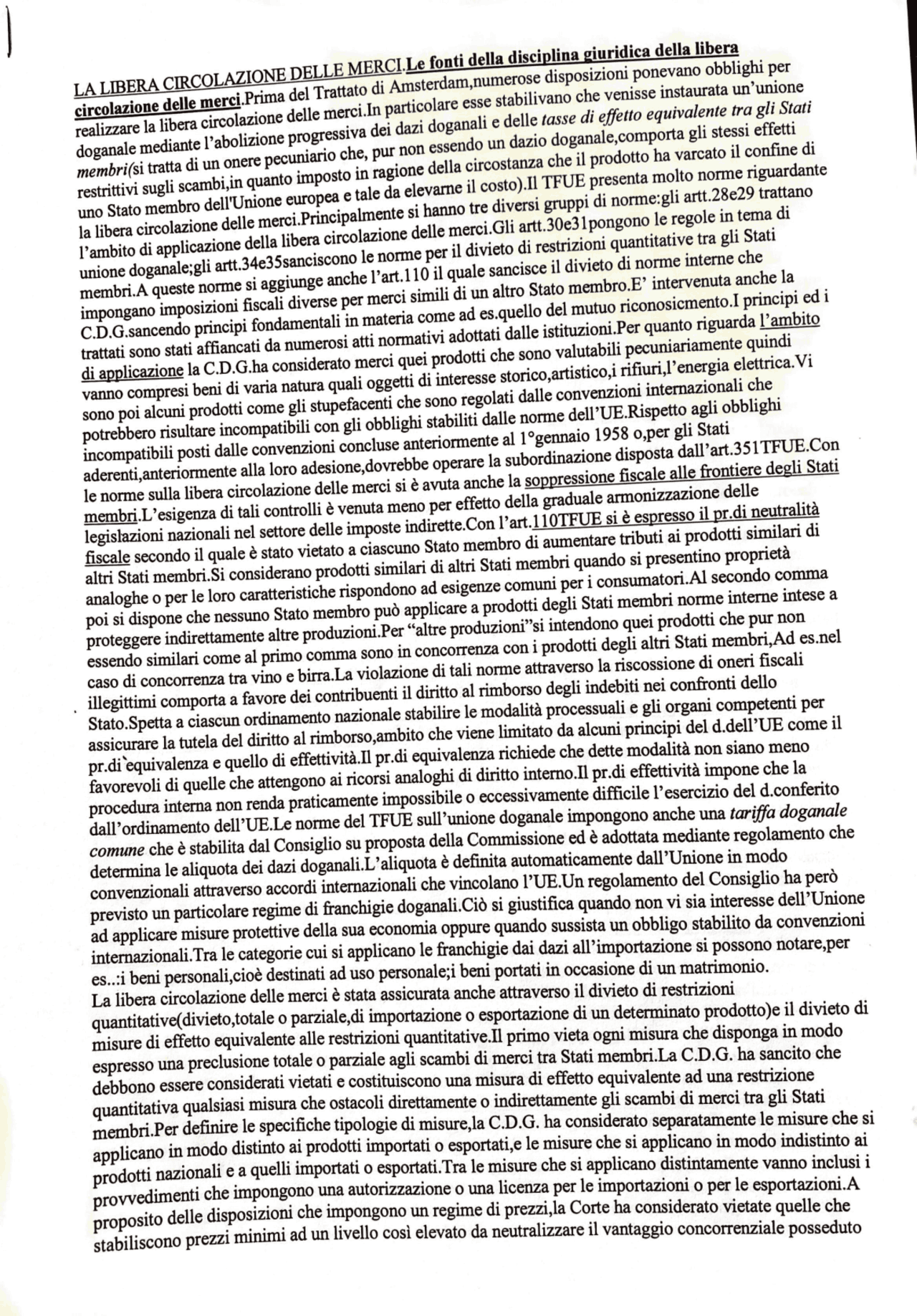 Riassunto Parte Speciale Diritto Ue Del Libro Strozzi Cap Iii Docsity