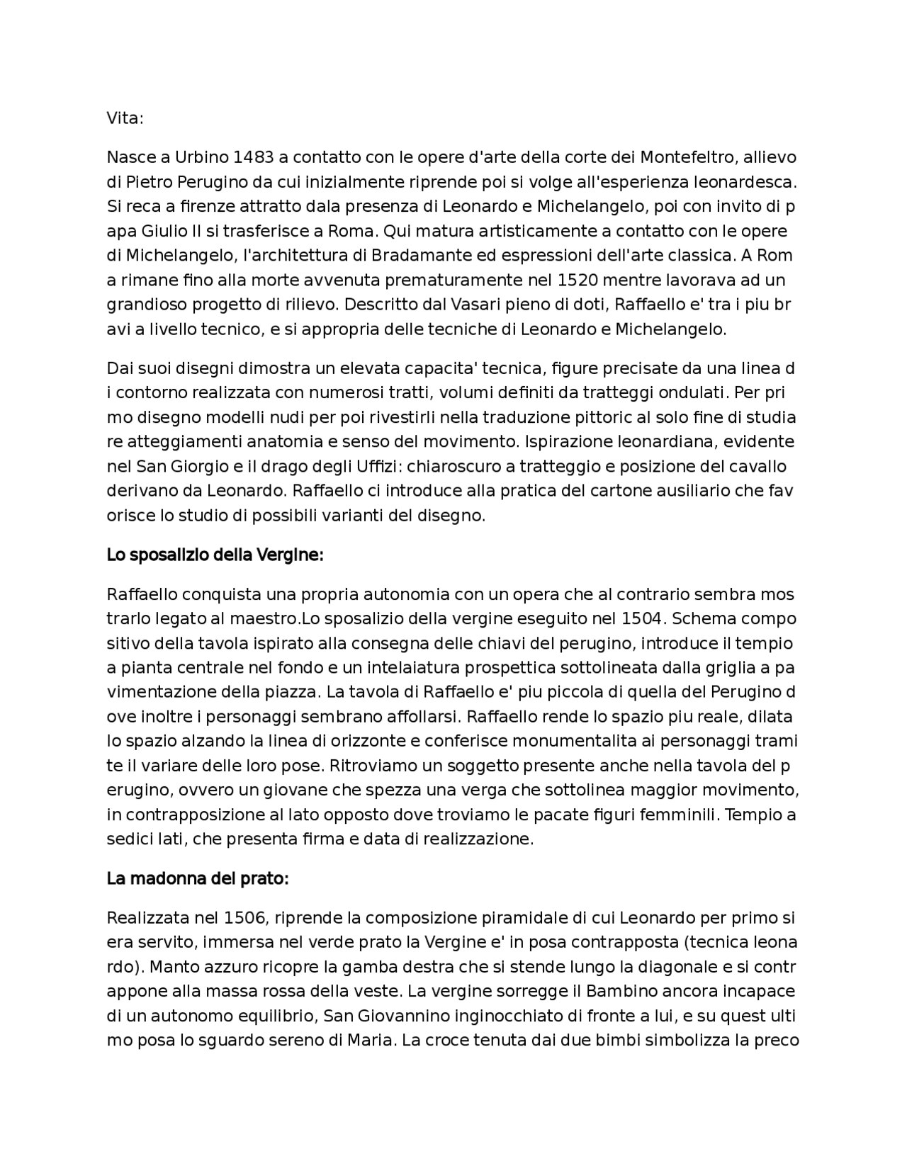 Appunti Di Raffaello Docsity