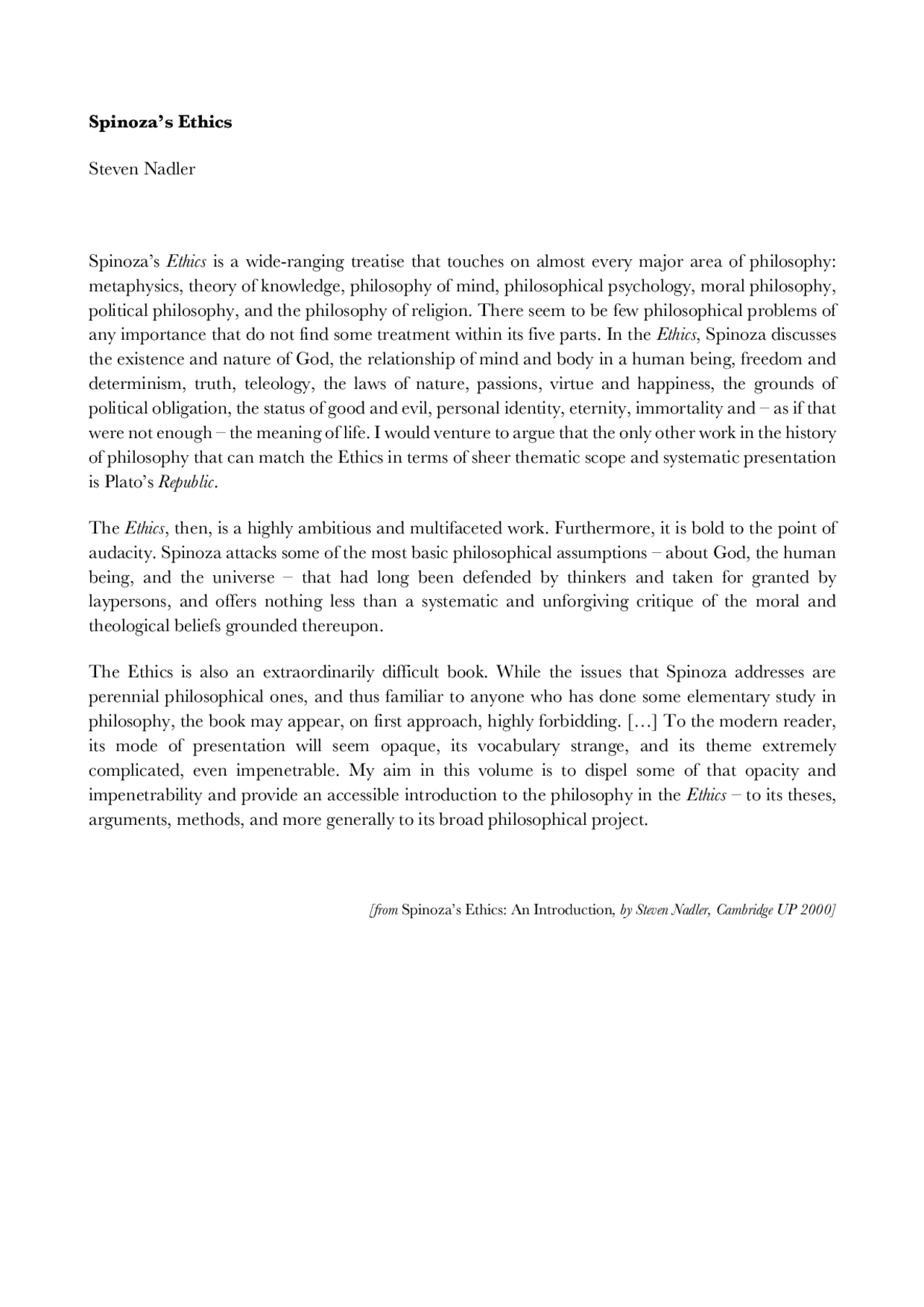 Letica Di Spinoza Docsity