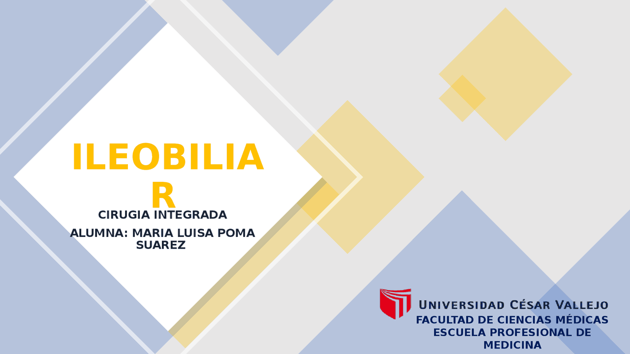 Obtruccion intestianl. ileo biliar - Docsity