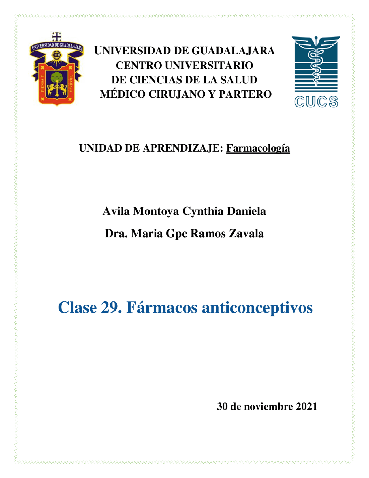 Farmacos Anticonceptivos Apuntes De Farmacología Docsity