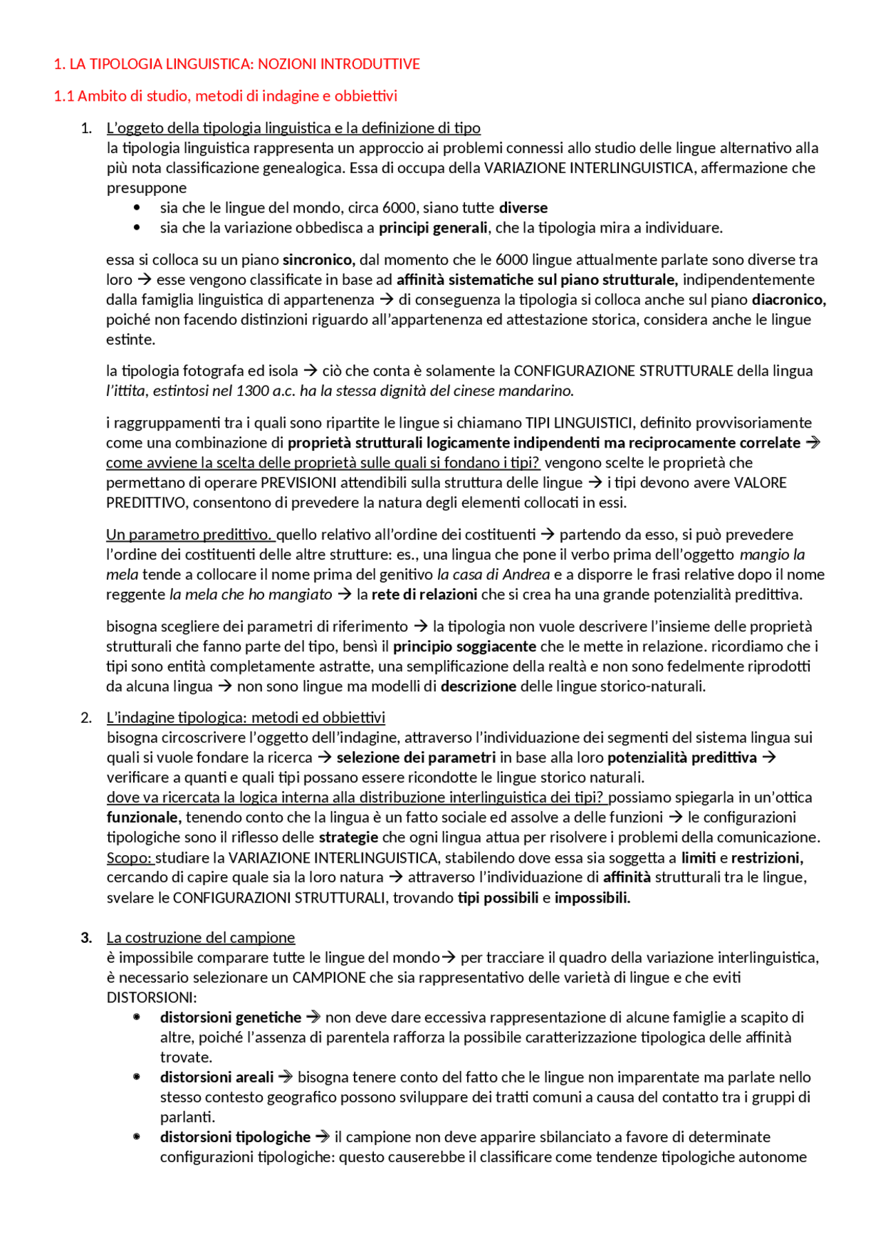 Riassunto Del Libro Fondamenti Di Tipologia Linguistica Docsity
