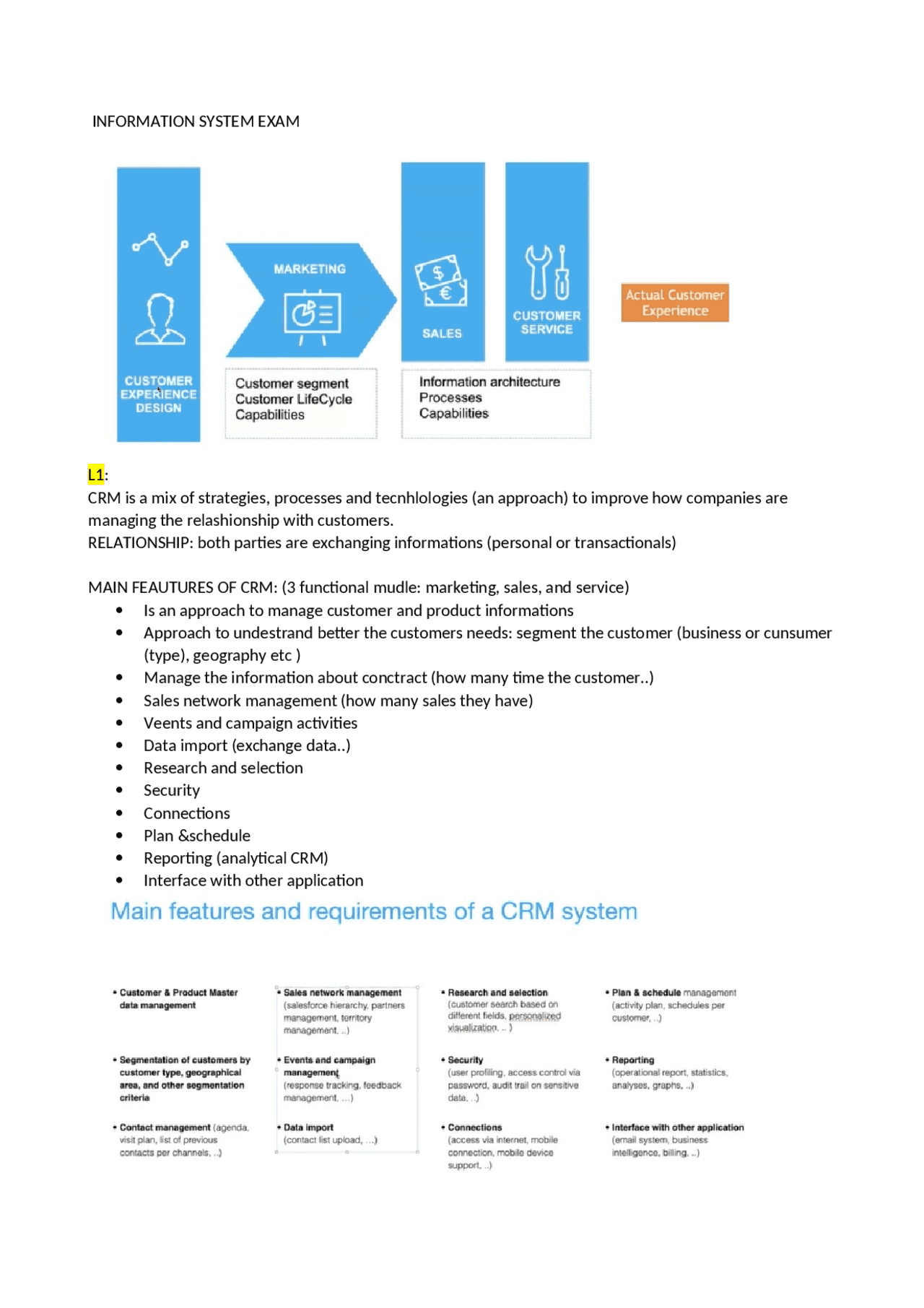 Esempio Prova Di Esame Information System Docsity