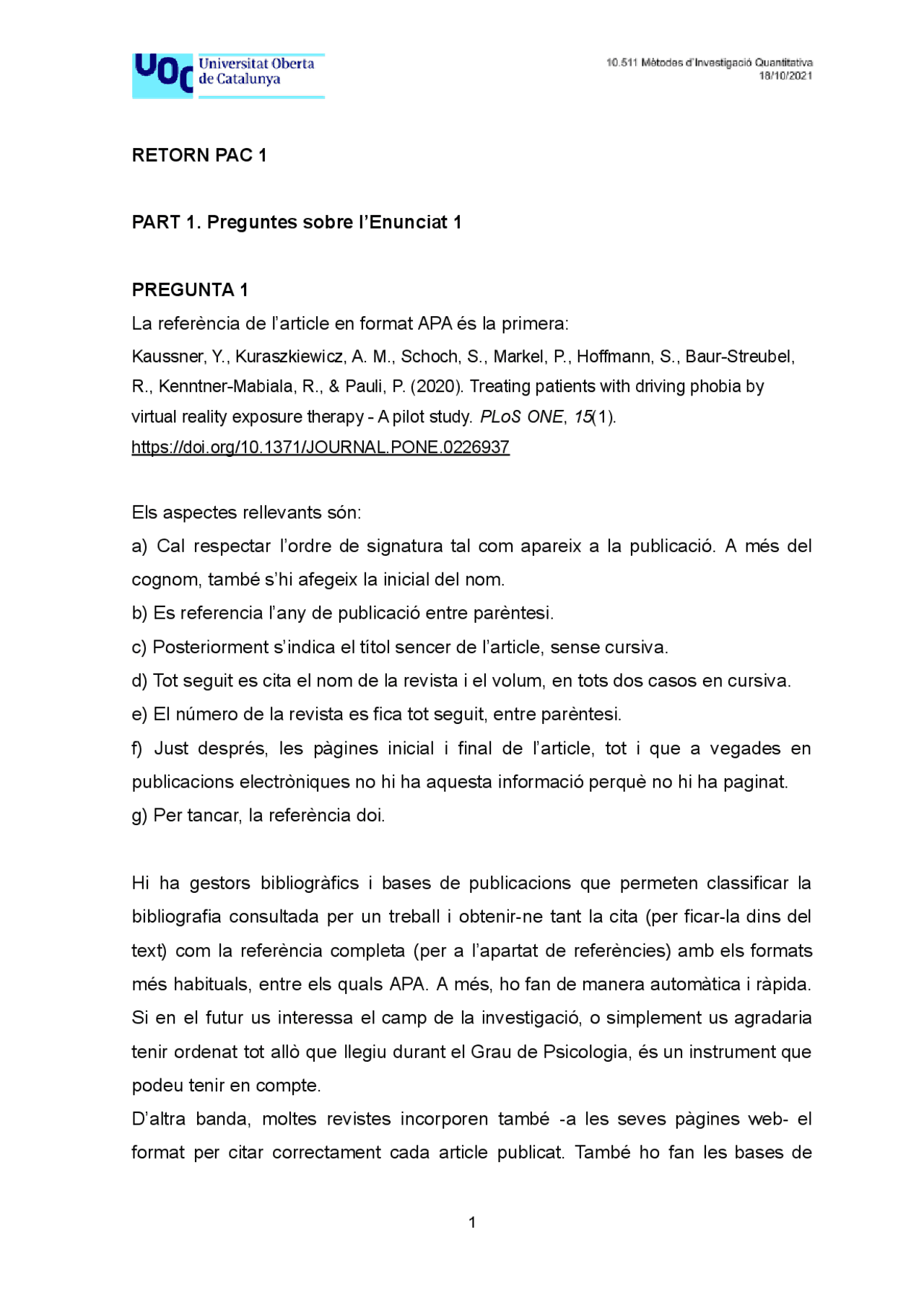 Resultados Pac 1 Metodos De Investigación Quantitativa Docsity
