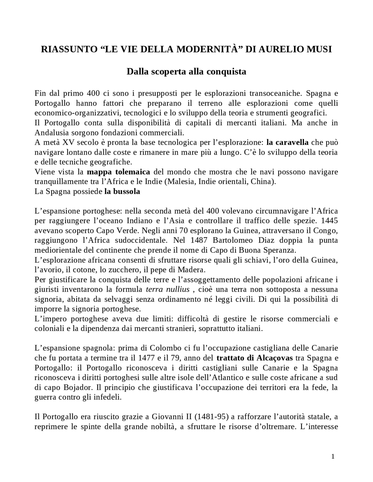 Riassunto Le Vie Della Modernità Docsity